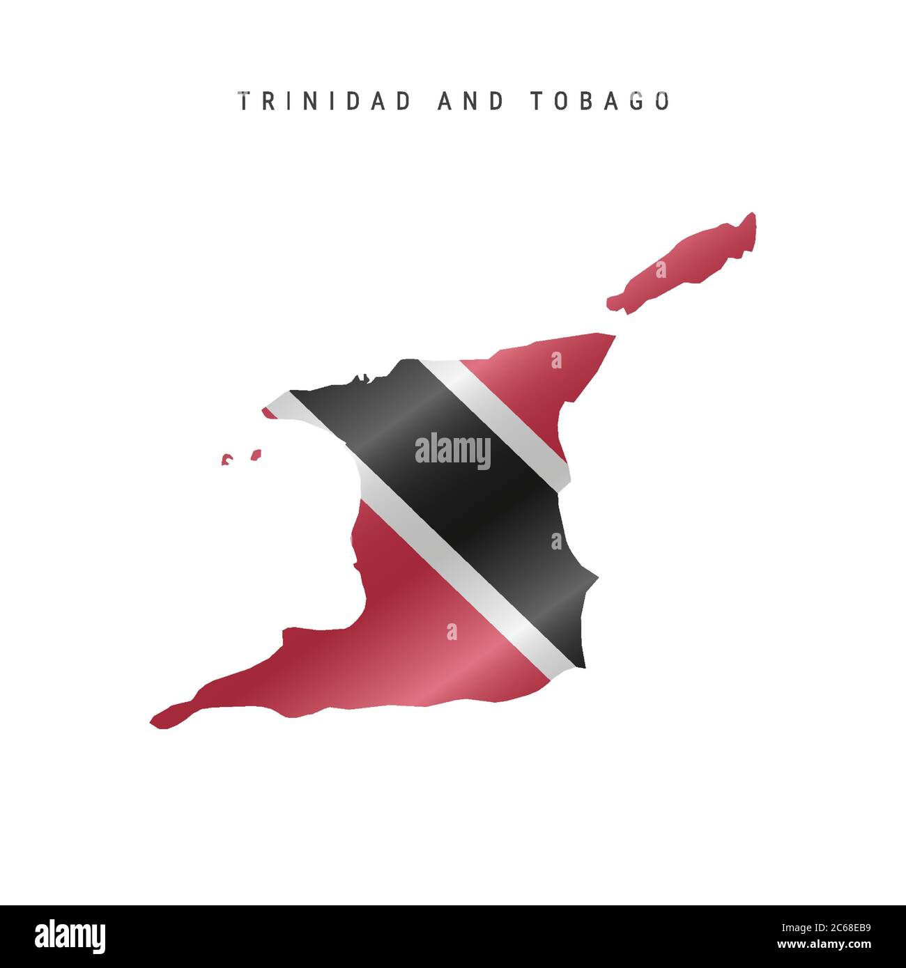 Detailed waving flag map of Trinidad and Tobago. Vector map with masked flag Stock Vector Image ...