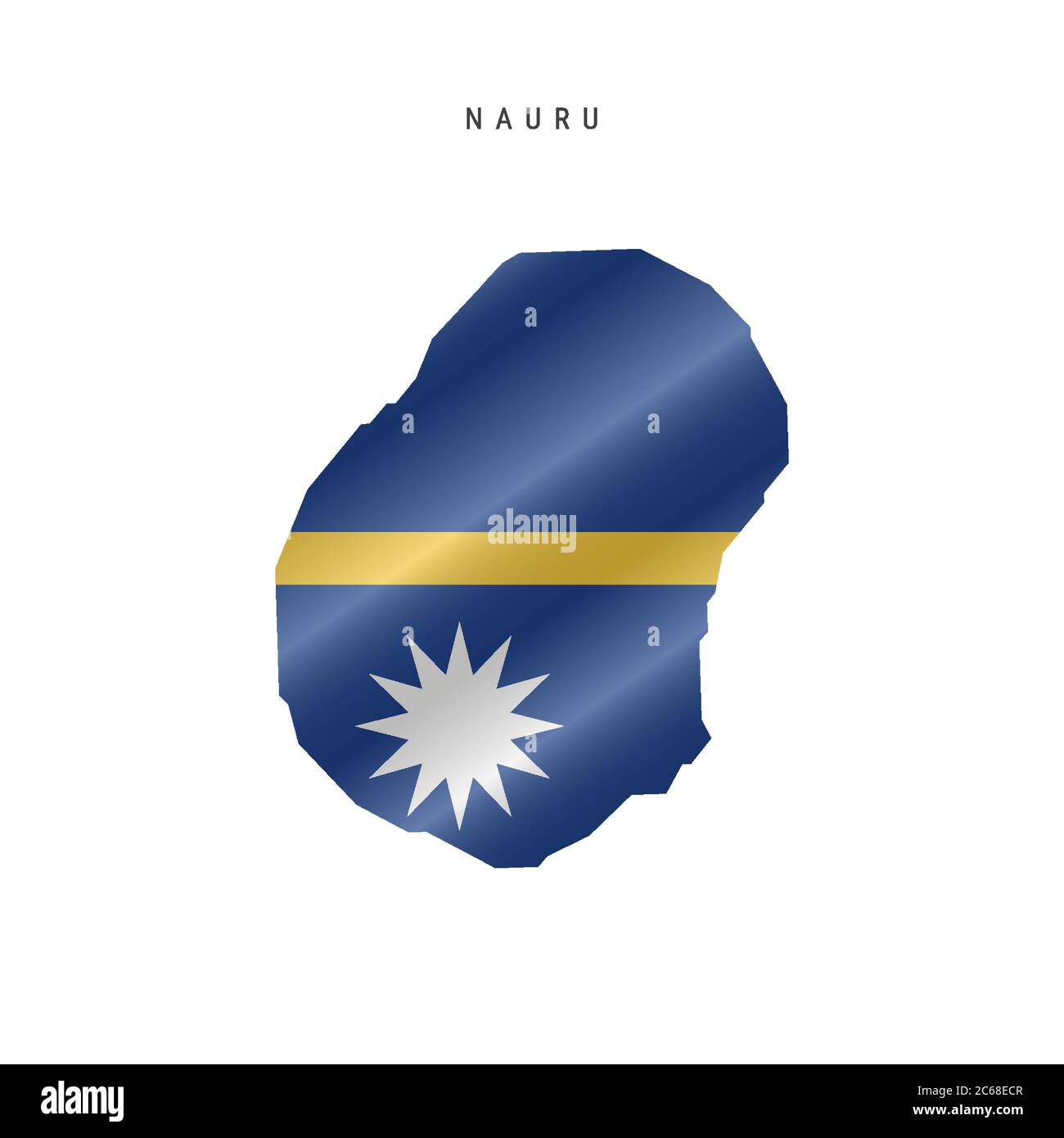 Detailed Waving Flag Map Of Nauru Vector Map With Masked Flag Stock