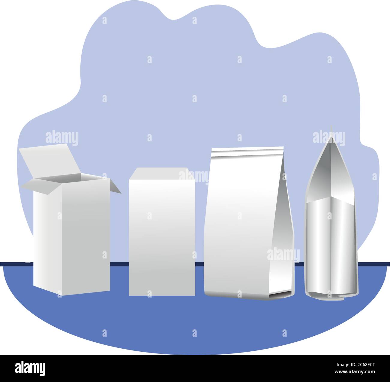 boxes and bags carton packing product branding icon vector illustration ...