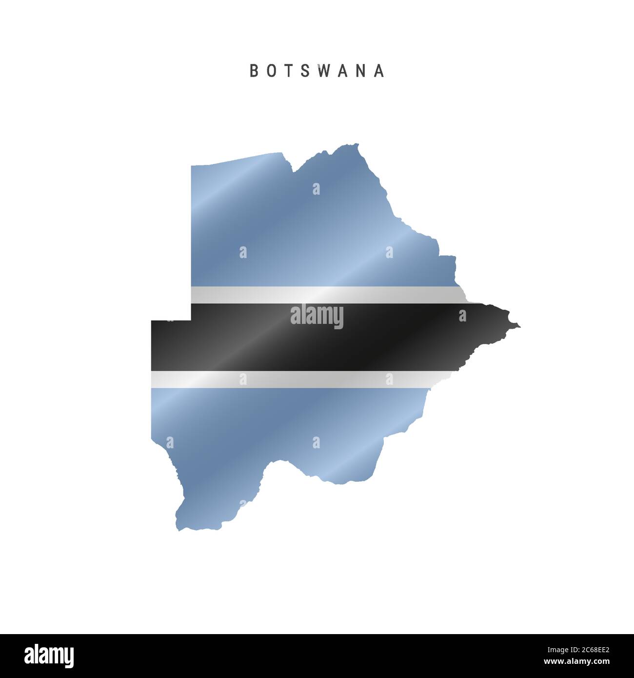 Detailed waving flag map of Botswana. Vector map with masked flag Stock ...