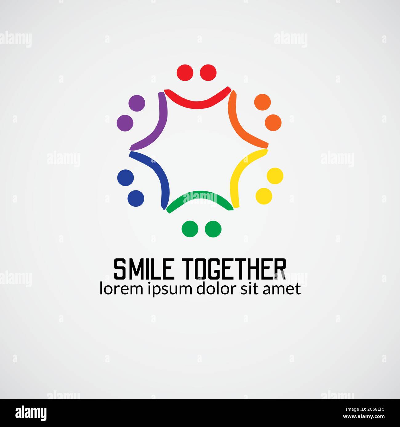 smile together vector illustration. colorful logo. designed to show ...