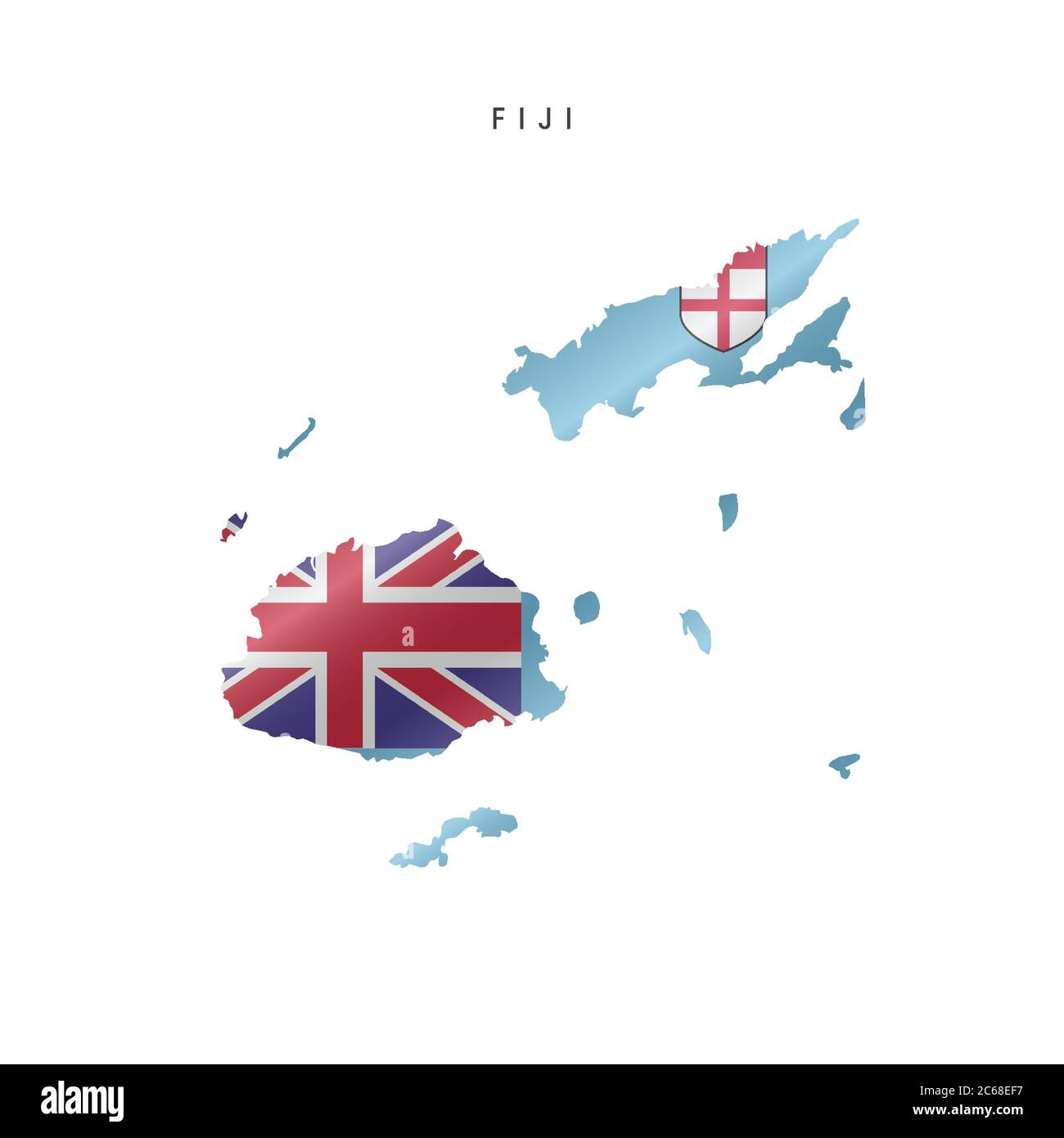 Detailed waving flag map of Fiji. Vector map with masked flag Stock Vector Image & Art - Alamy