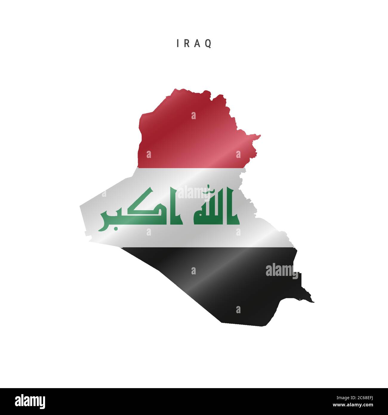 Detailed waving flag map of Iraq. Vector map with masked flag Stock ...