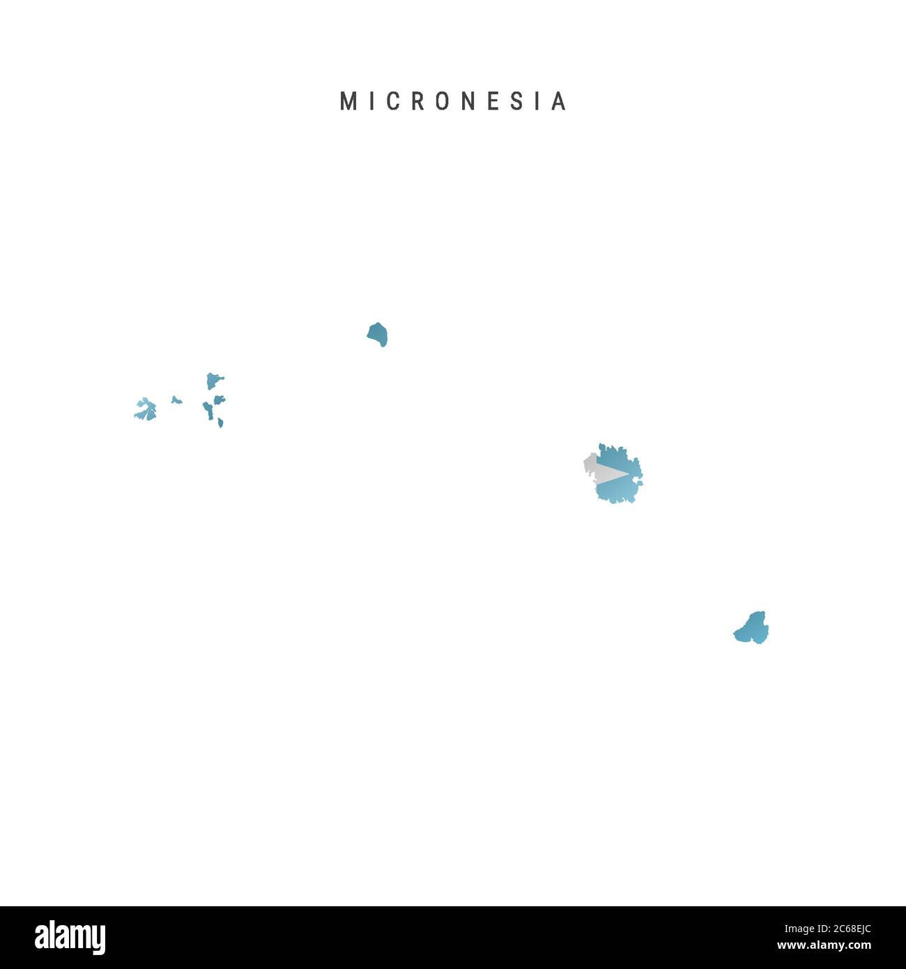 Detailed waving flag map of Micronesia. Vector map with masked flag ...