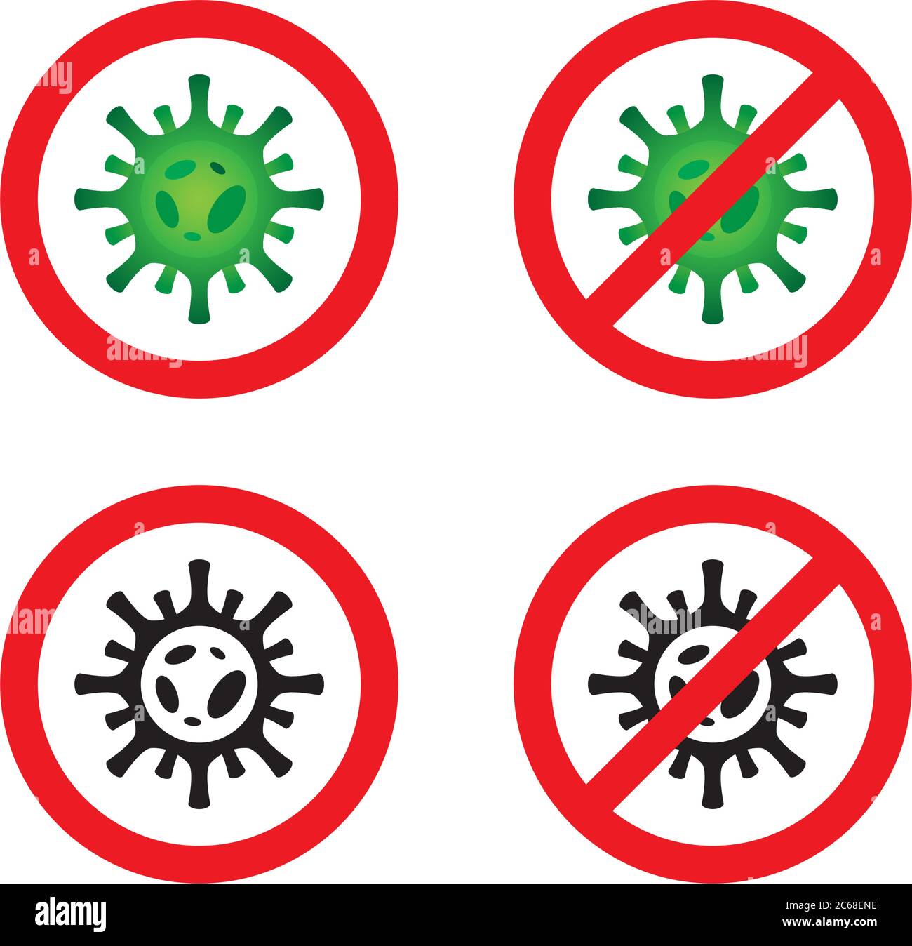 corona virus sign. virus disease. virus infection. green and black ...