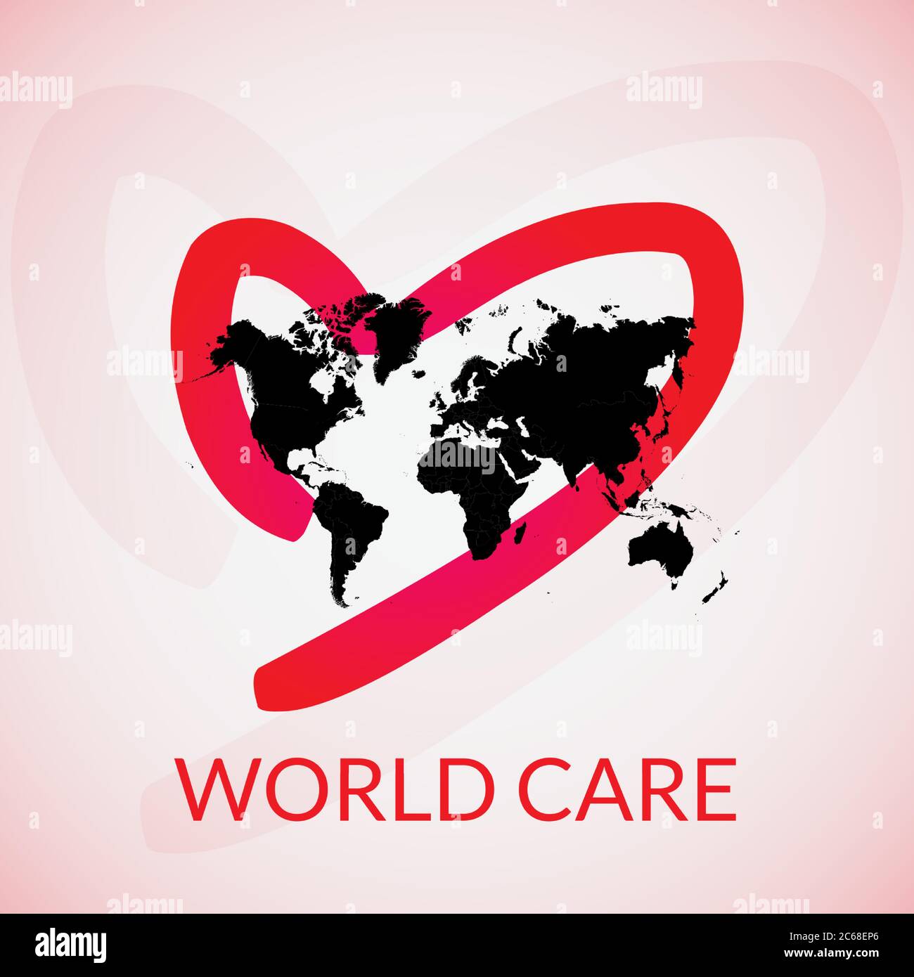 vector illustration of world care. take care our world from corona ...