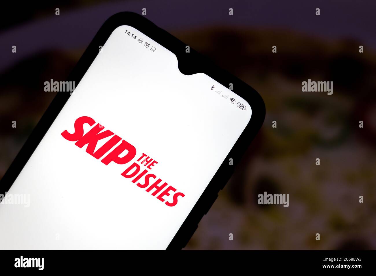 In this photo illustration the SkipTheDishes Restaurant Services logo ...