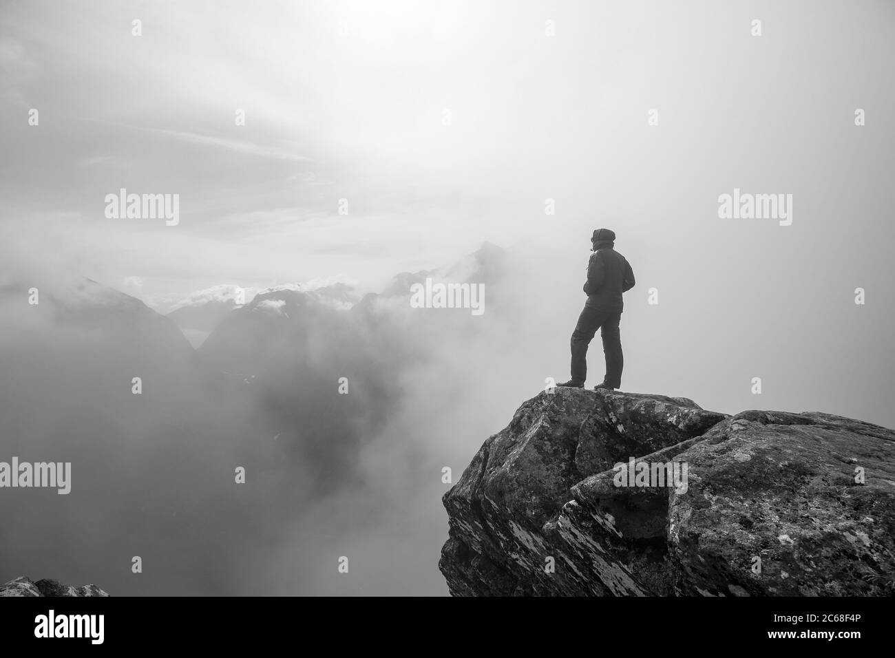 Hiker man on hiking Black and White Stock Photos & Images - Alamy