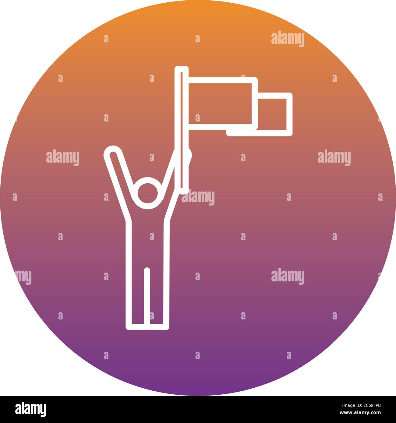 winner champion with flag success avatar figure block style vector ...