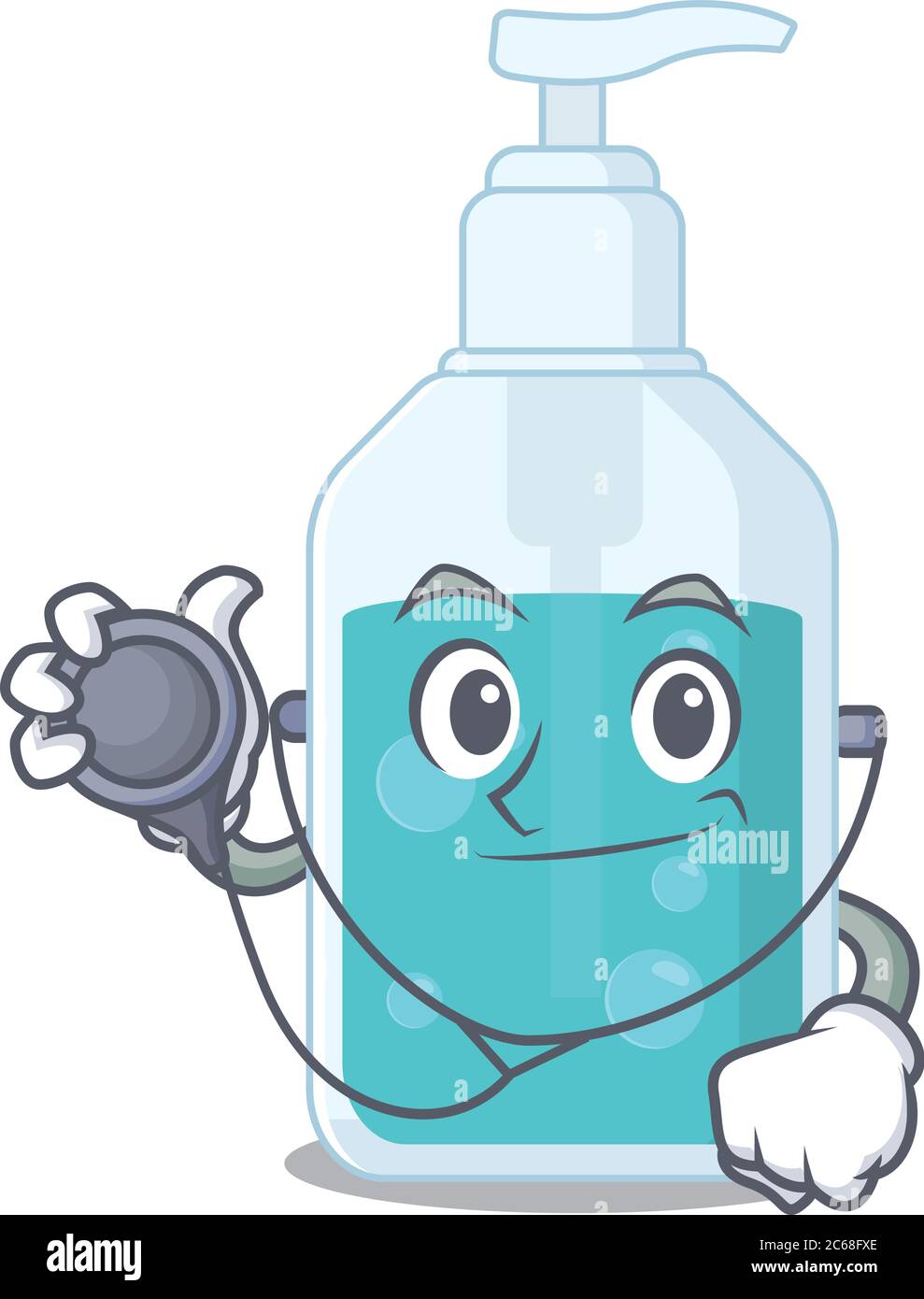 Smiley doctor cartoon character of hand sanitizer with tools Stock ...