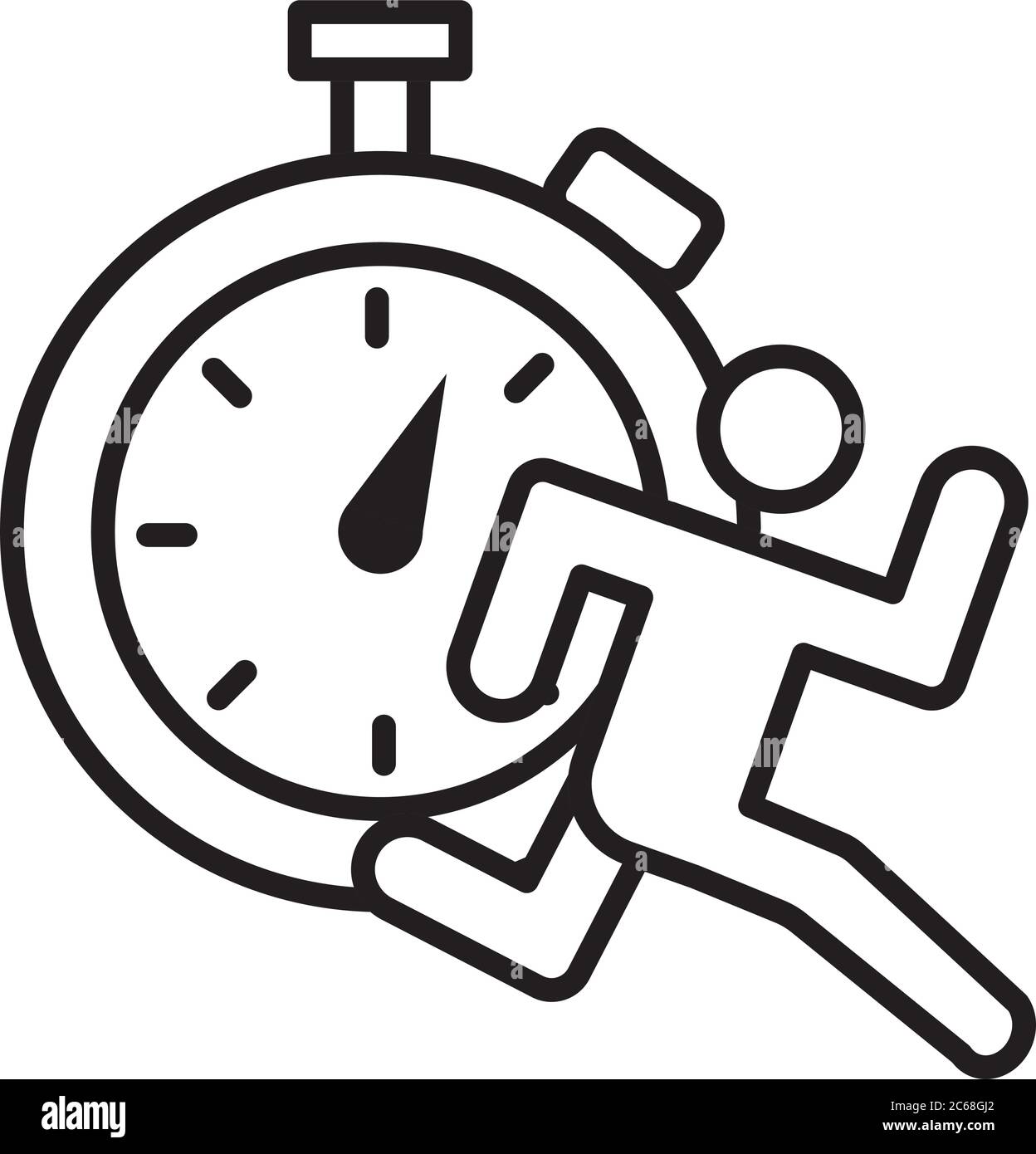 runner avatar figure with chronometer line style icon vector ...