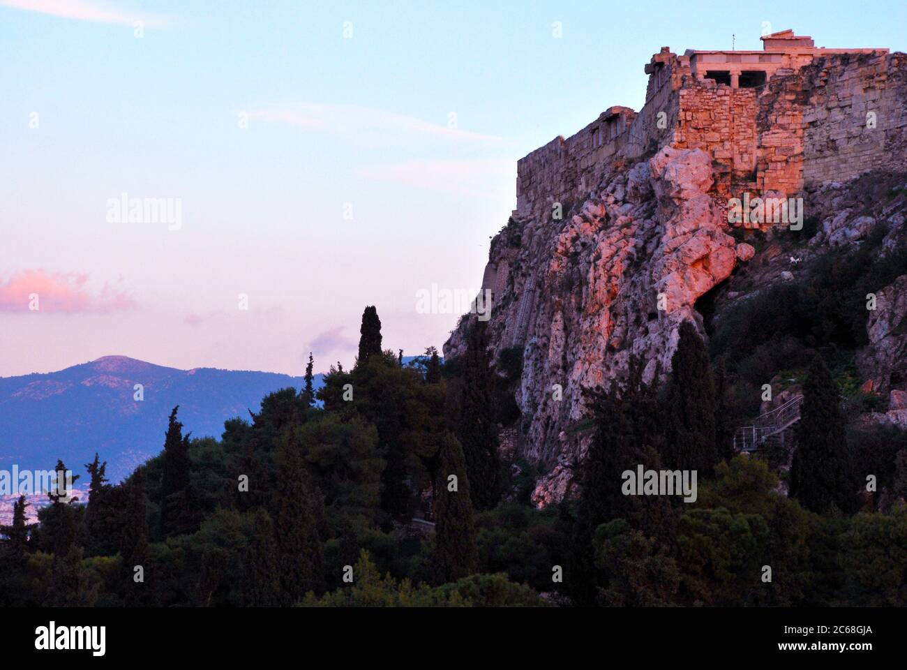 Acropolis at dusk in Athens, Greece Stock Photo - Alamy