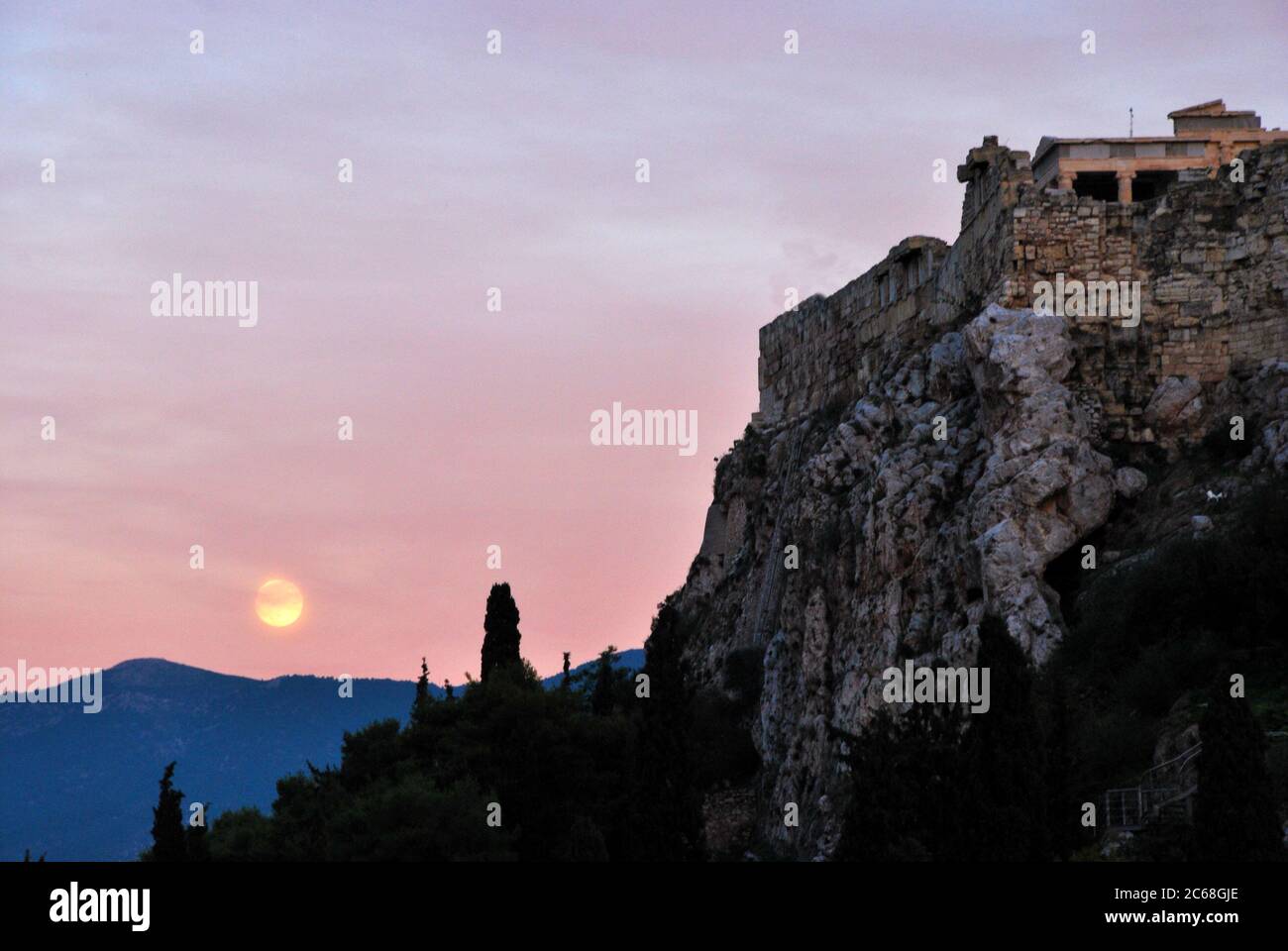 Acropolis at dusk in Athens, Greece Stock Photo - Alamy