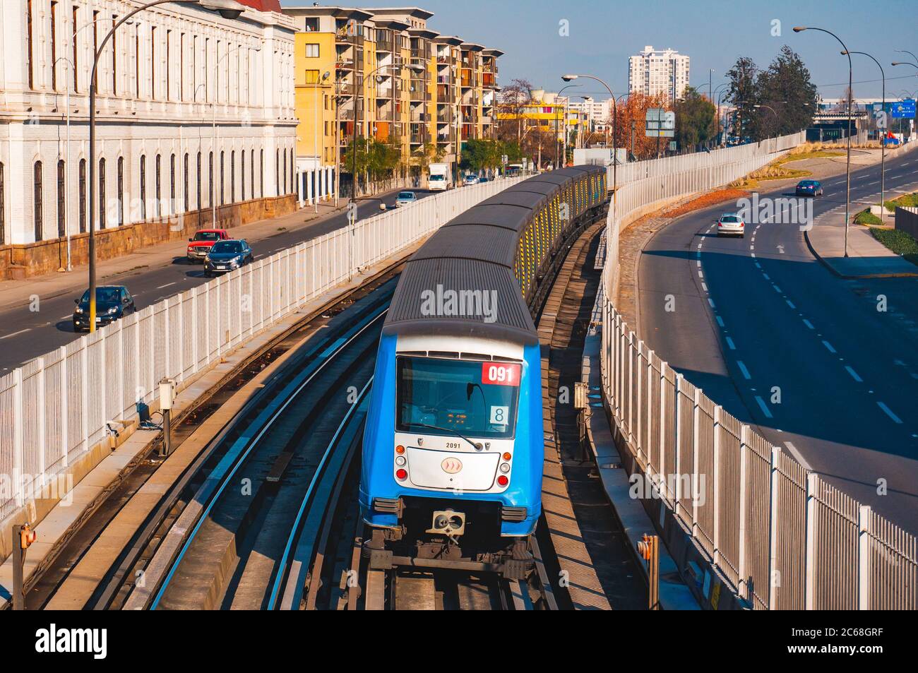 Santiago, Chile - July 2015: A Metro de Santiago train at Line 2 Stock ...