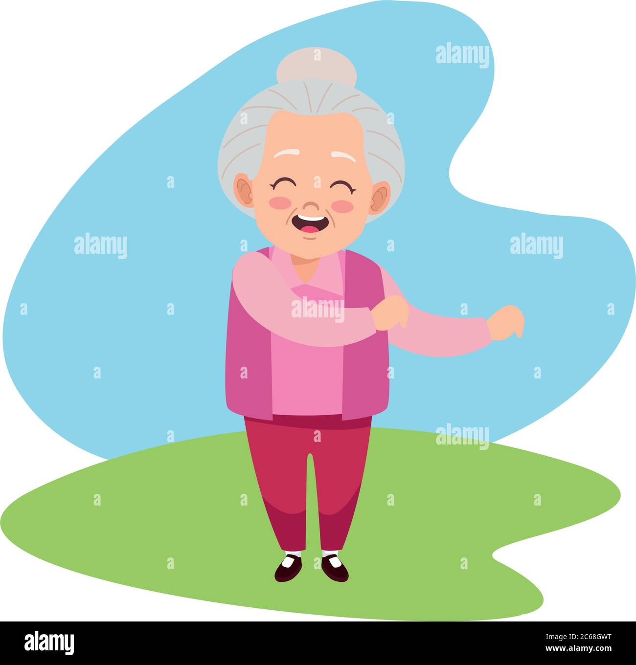 cute happy grandmother avatar character vector illustration design ...