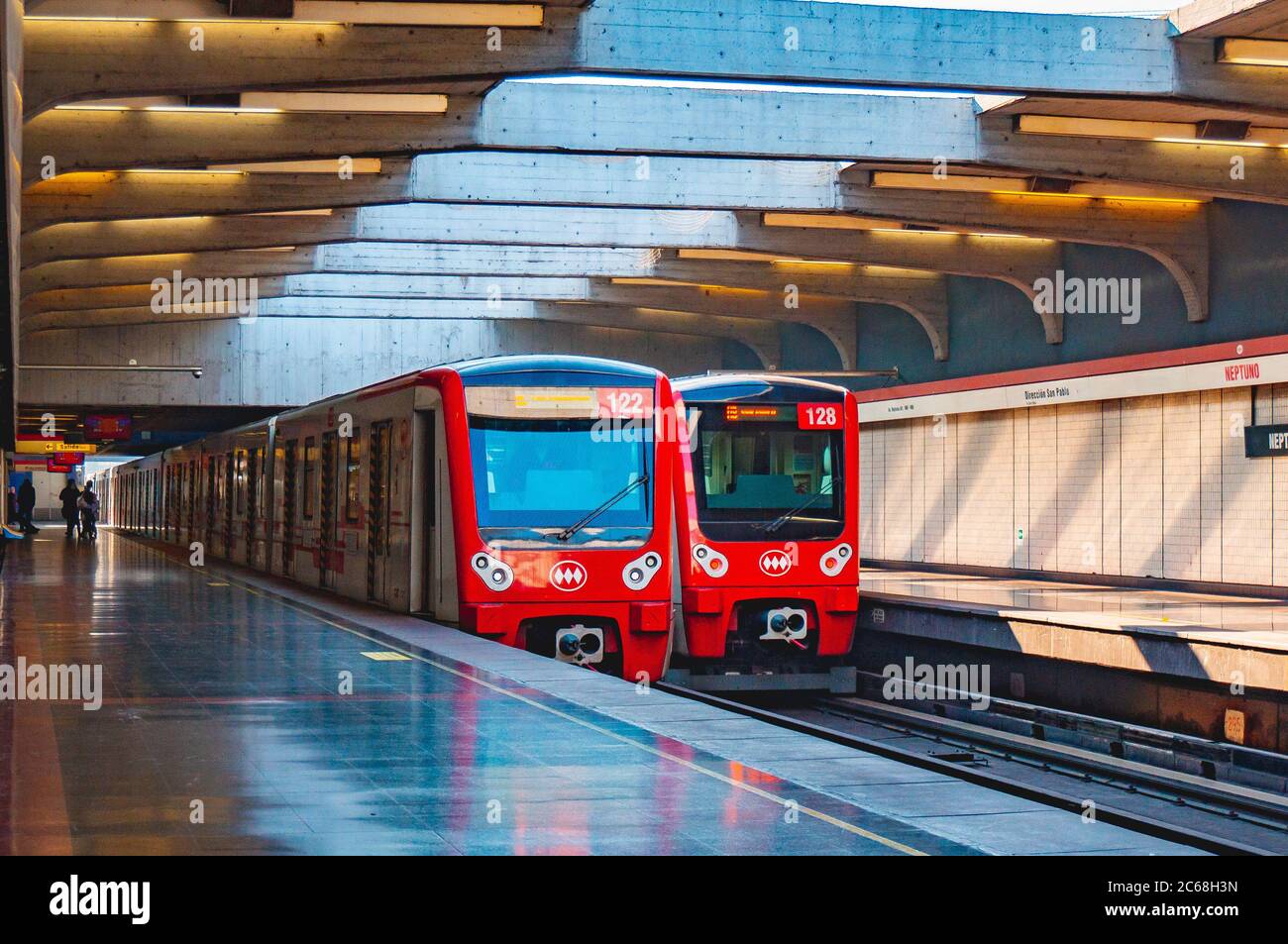 Santiago, Chile - July 2015: A Metro de Santiago train at Line 1 Stock ...