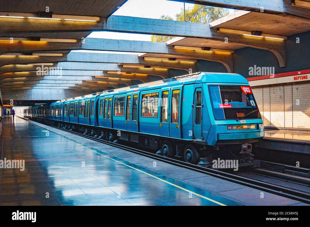Santiago, Chile - July 2015: A Metro de Santiago train at Line 1 Stock ...
