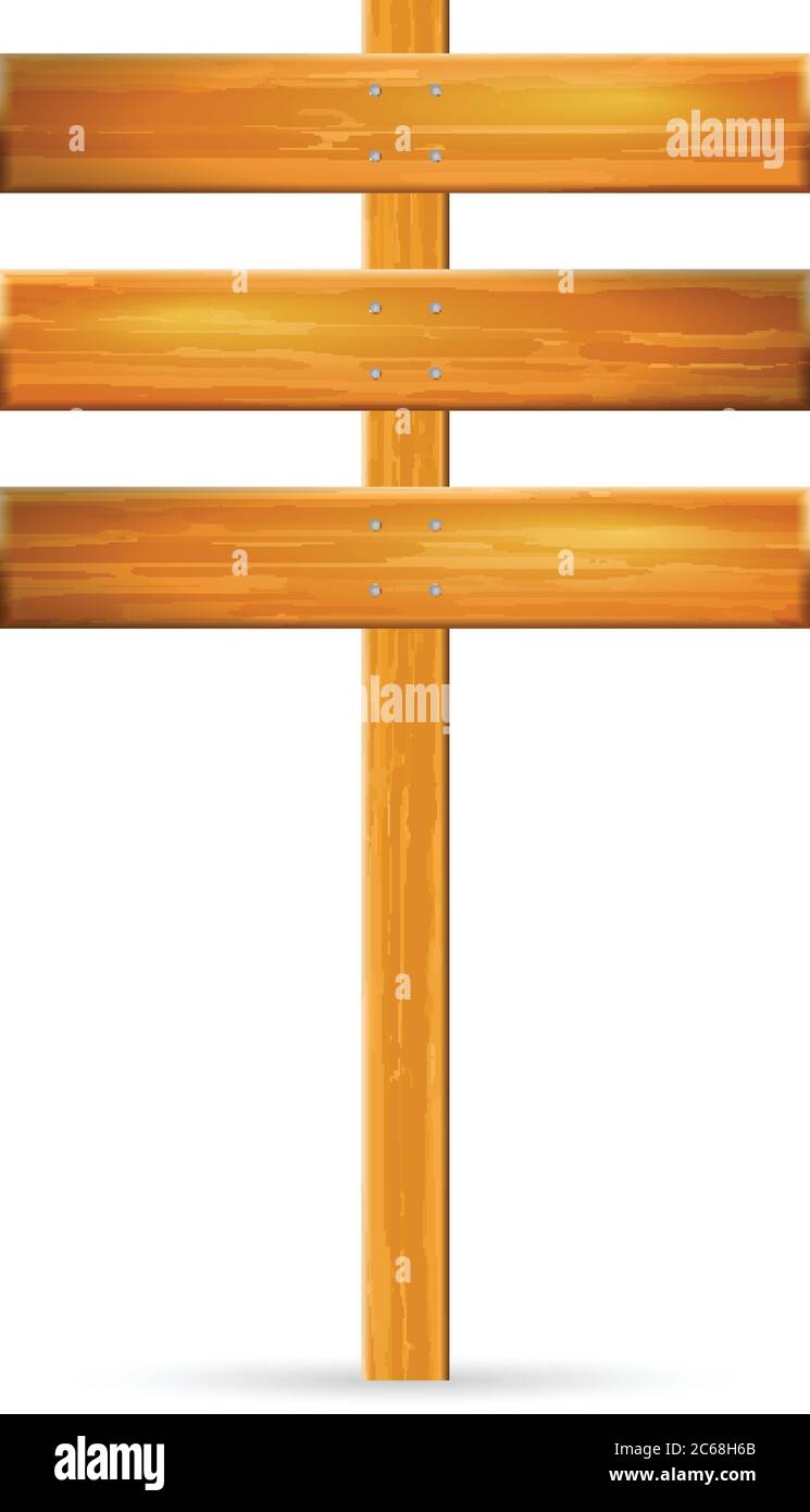 Wooden sign post on a white background Stock Vector Image & Art - Alamy