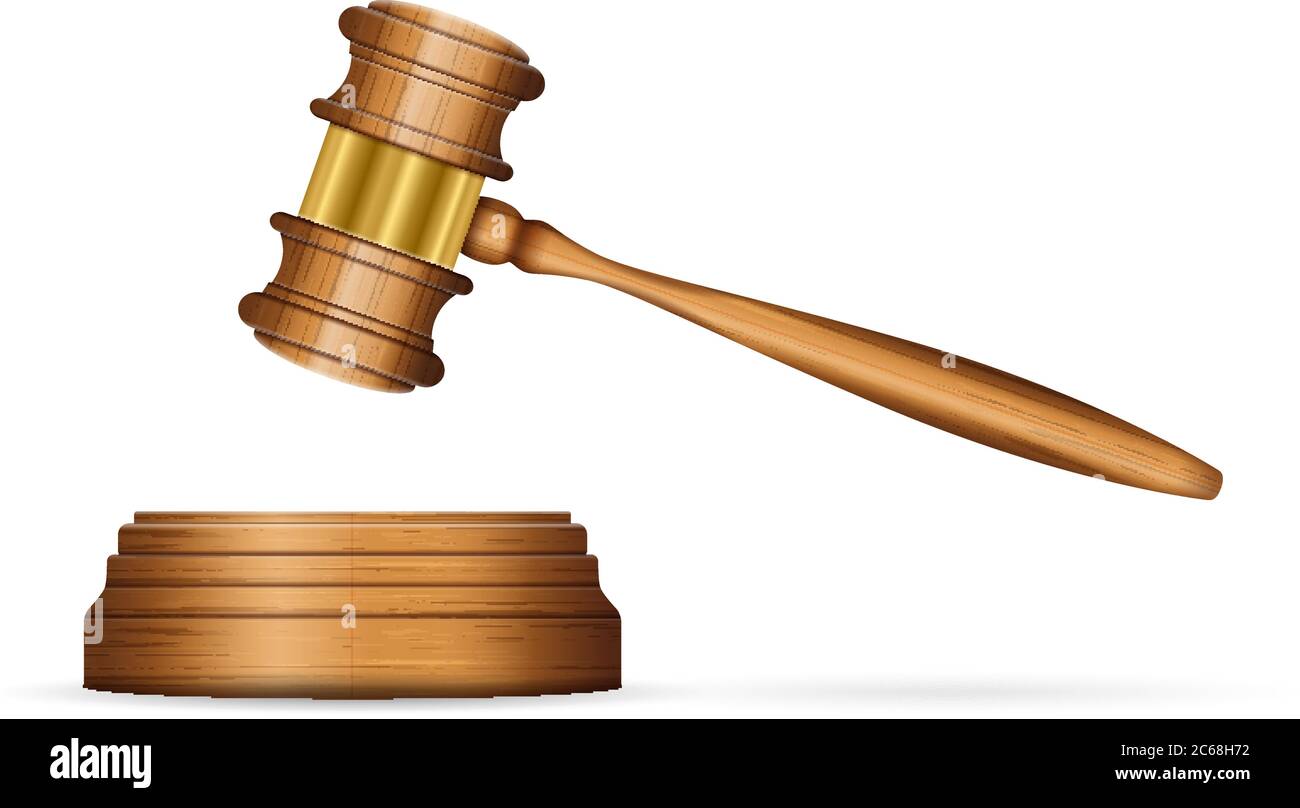 Gavel on a white background. Vector illustration Stock Vector Image ...