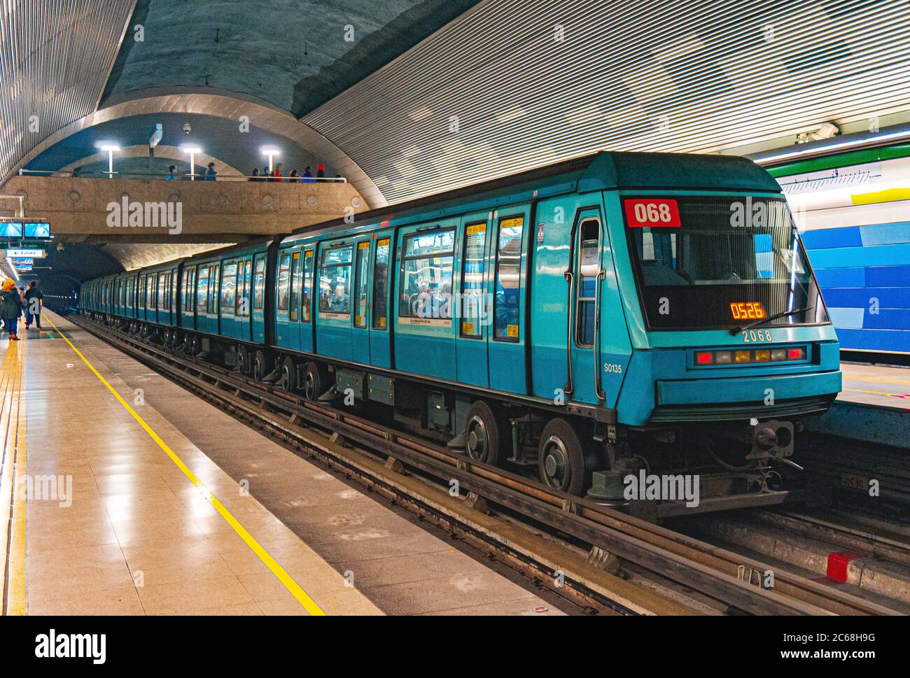 Santiago, Chile - July 2015: A Metro de Santiago train at Line 5 Stock ...