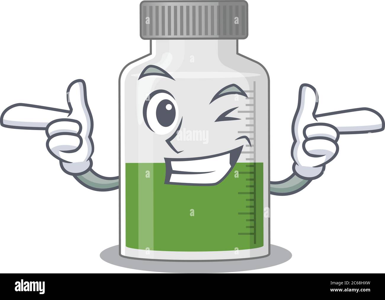 Cartoon design of vitamin syrup showing funny face with wink eye Stock ...