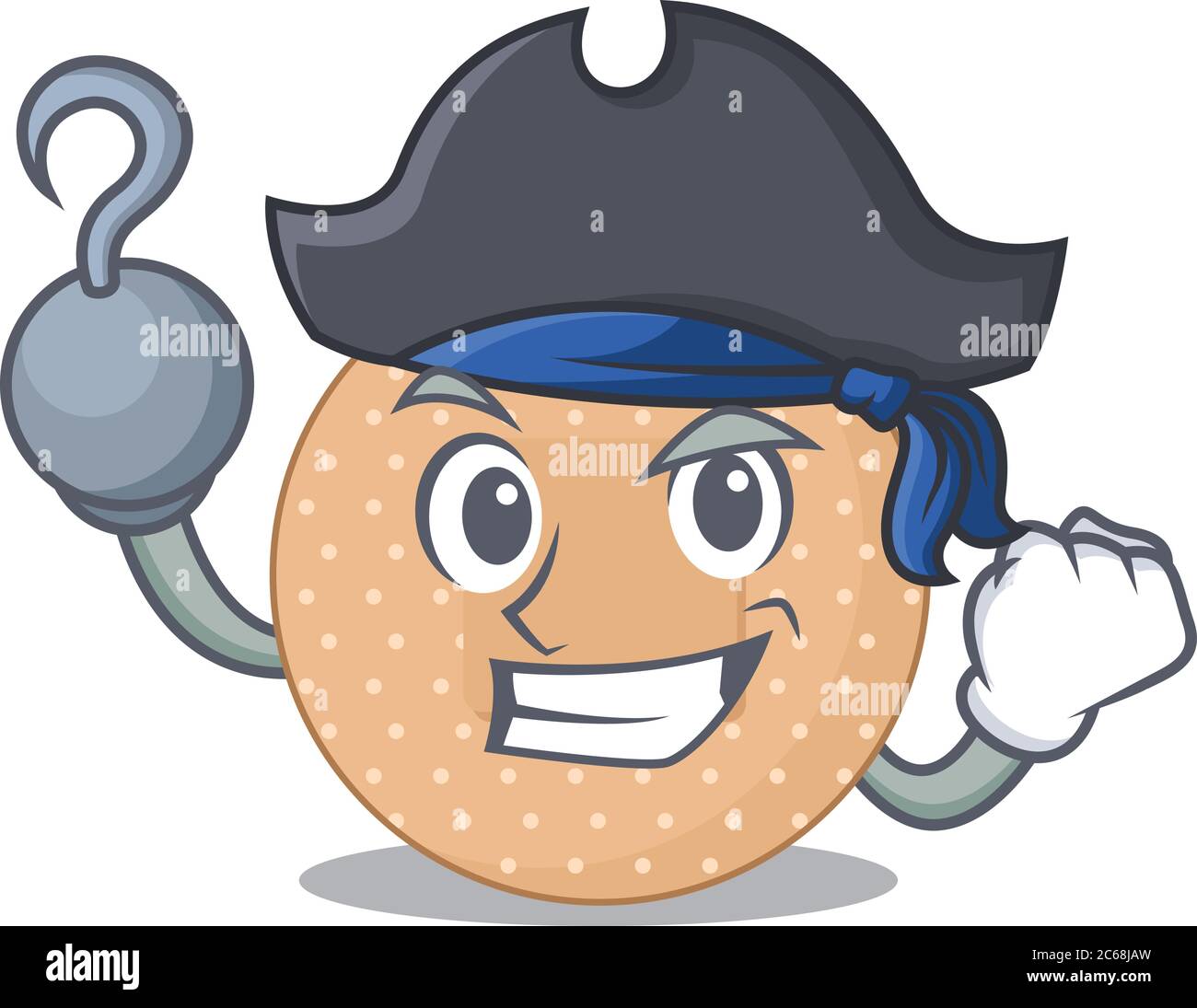 one hook hands Pirate character rounded bandage cartoon design Stock ...