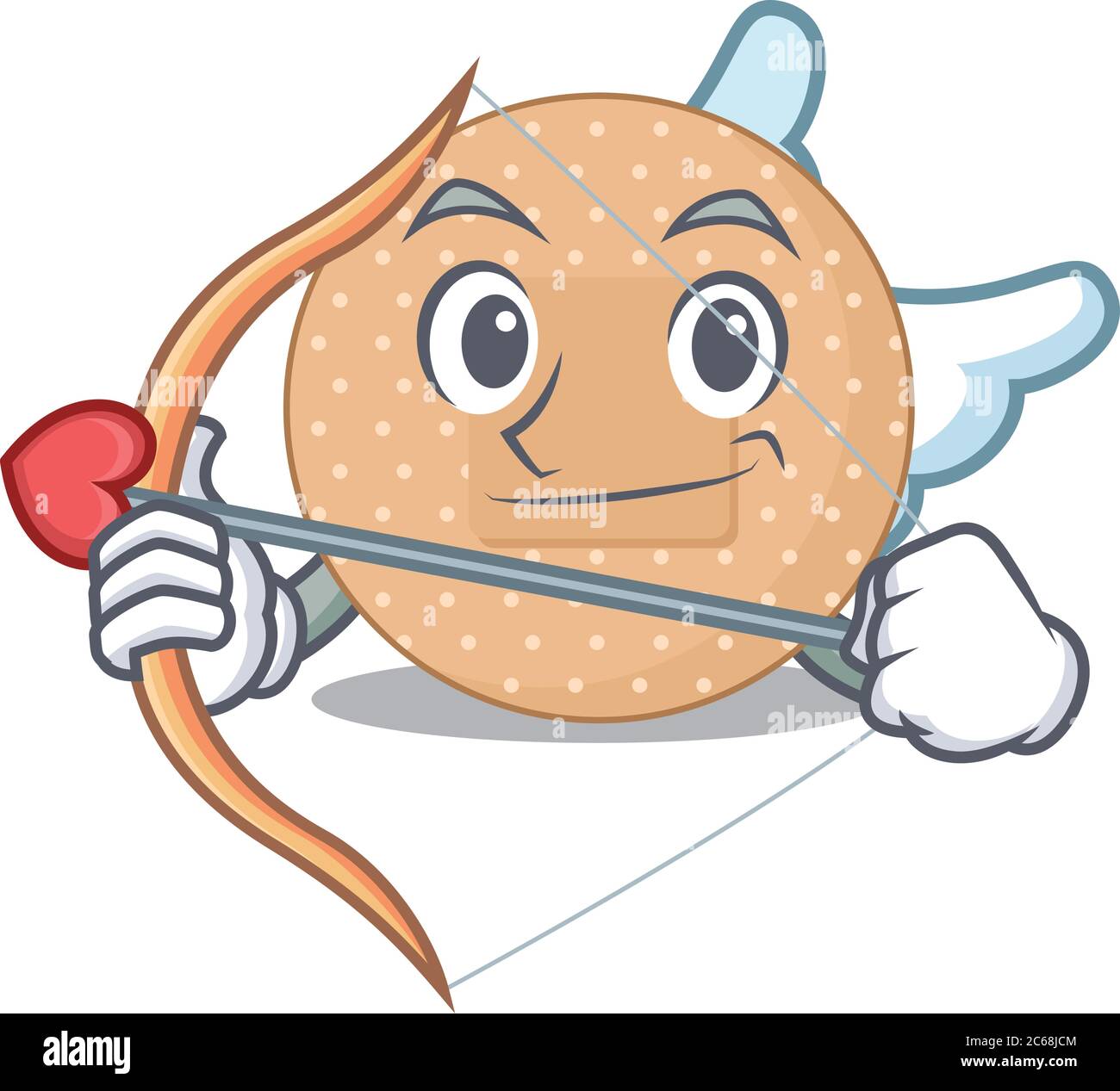 A lovable rounded bandage as a romantic cupid cartoon picture with ...