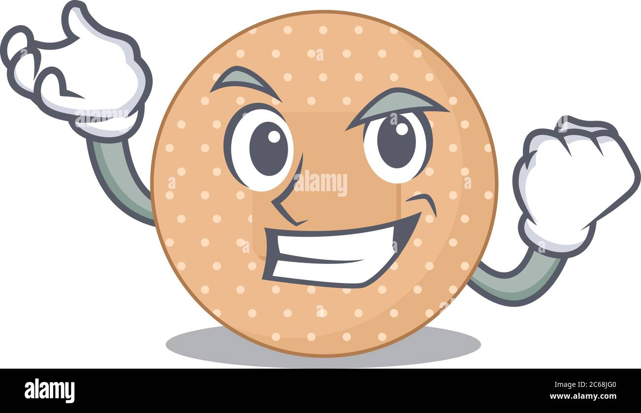 A caricature design concept of rounded bandage with happy face Stock ...