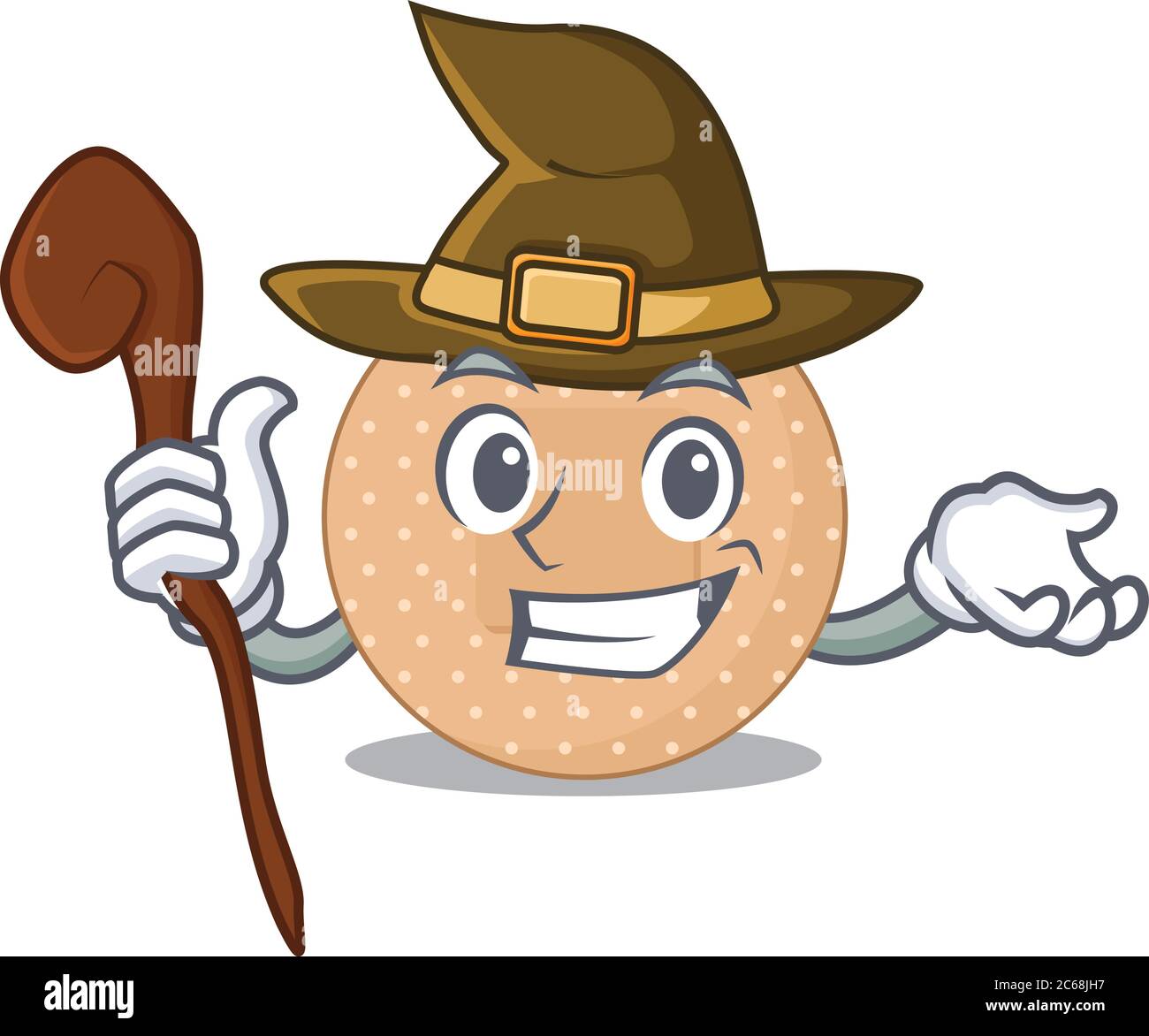 sneaky witch rounded bandage cartoon character design Stock Vector ...