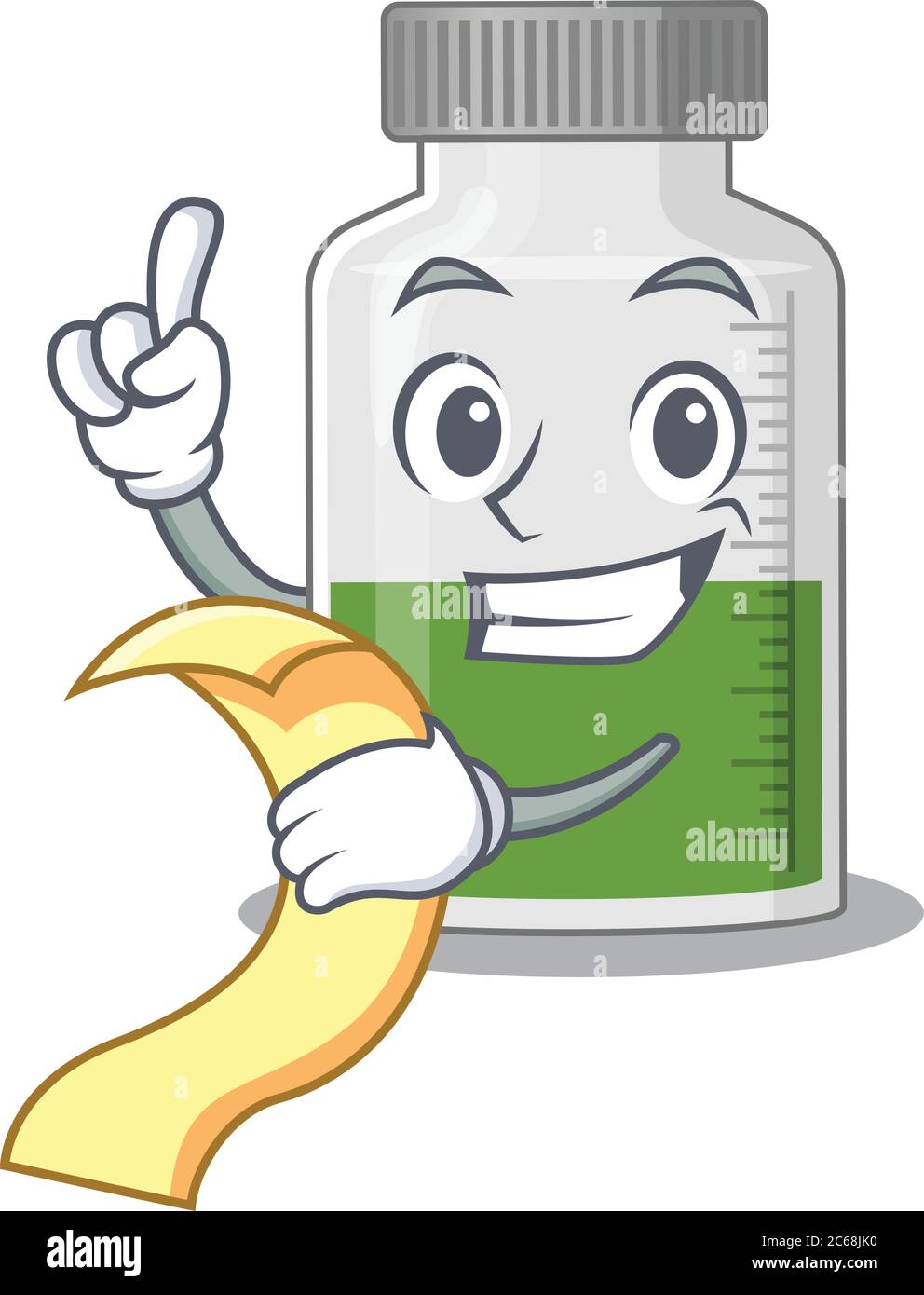 Vitamin syrup mascot character style with a menu on his hand Stock ...