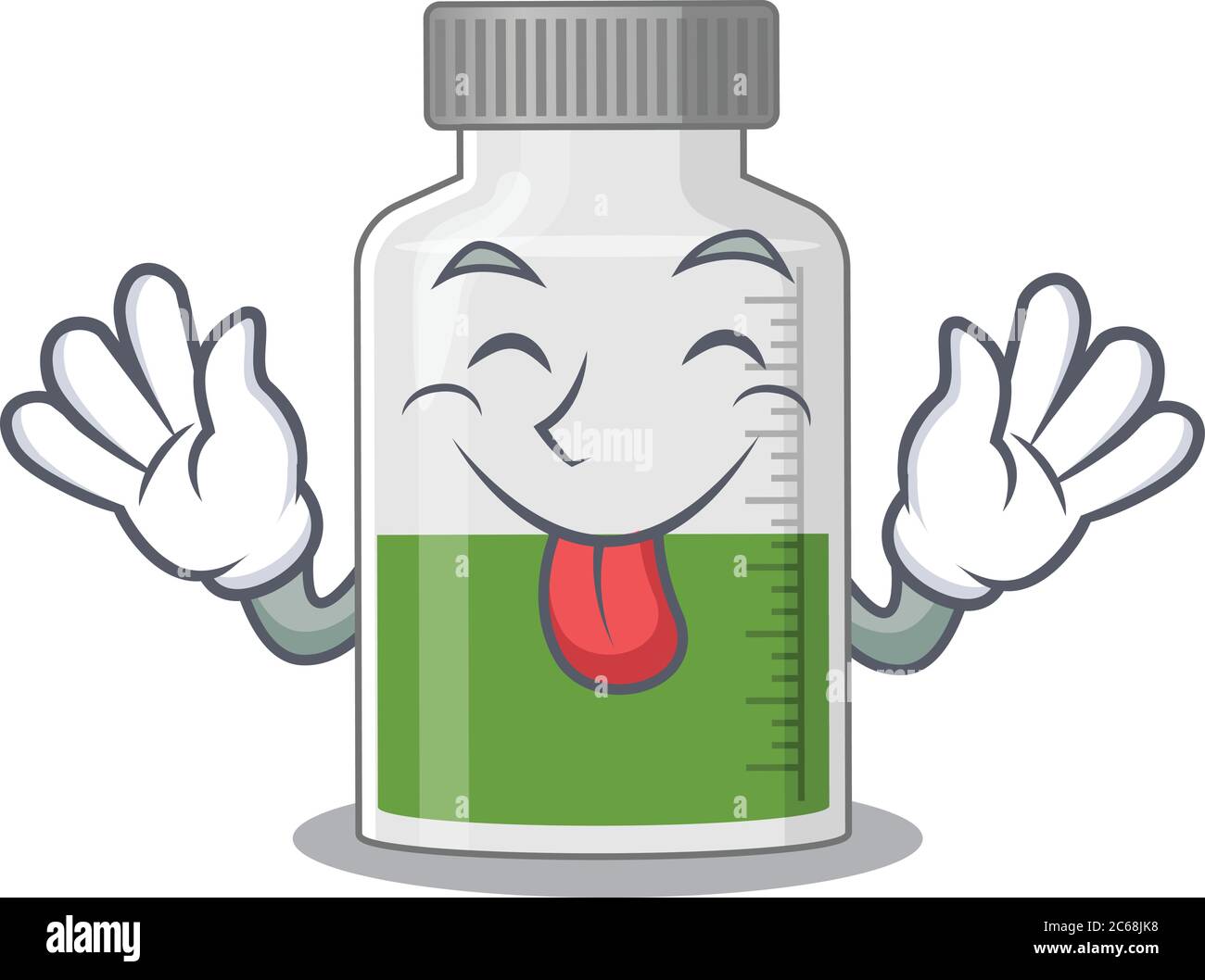 Funny vitamin syrup cartoon design with tongue out face Stock Vector ...