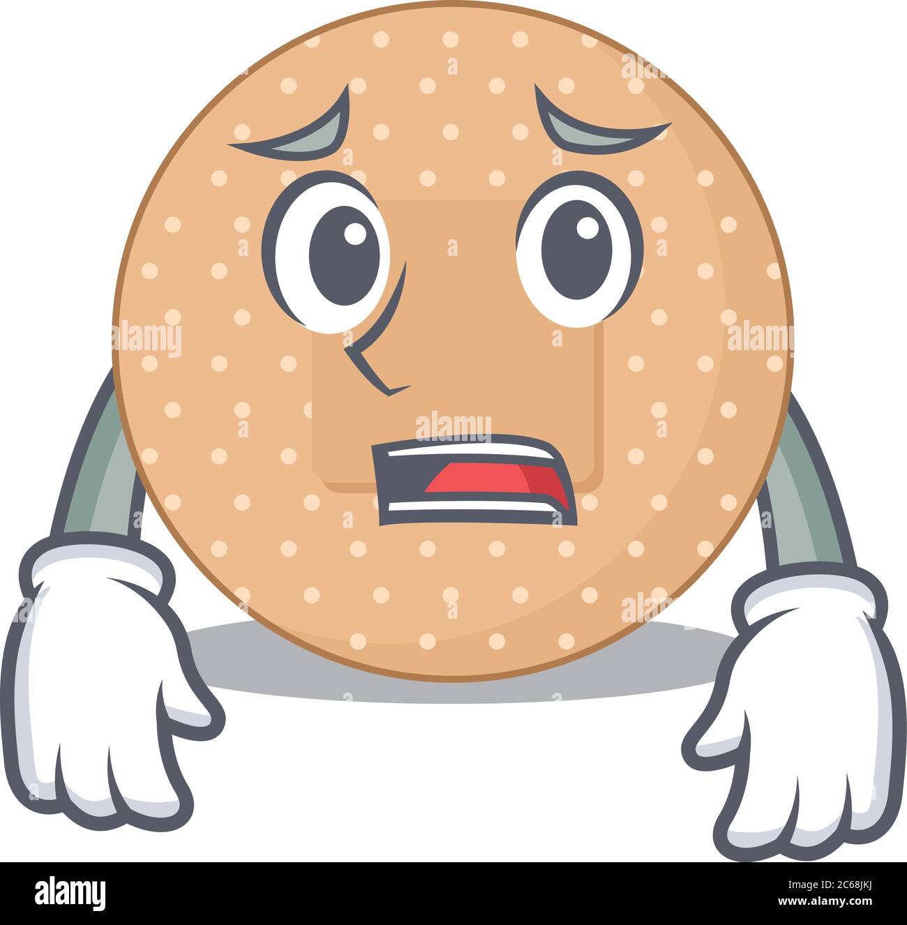 Cartoon image design rounded bandage showing worried face Stock Vector ...