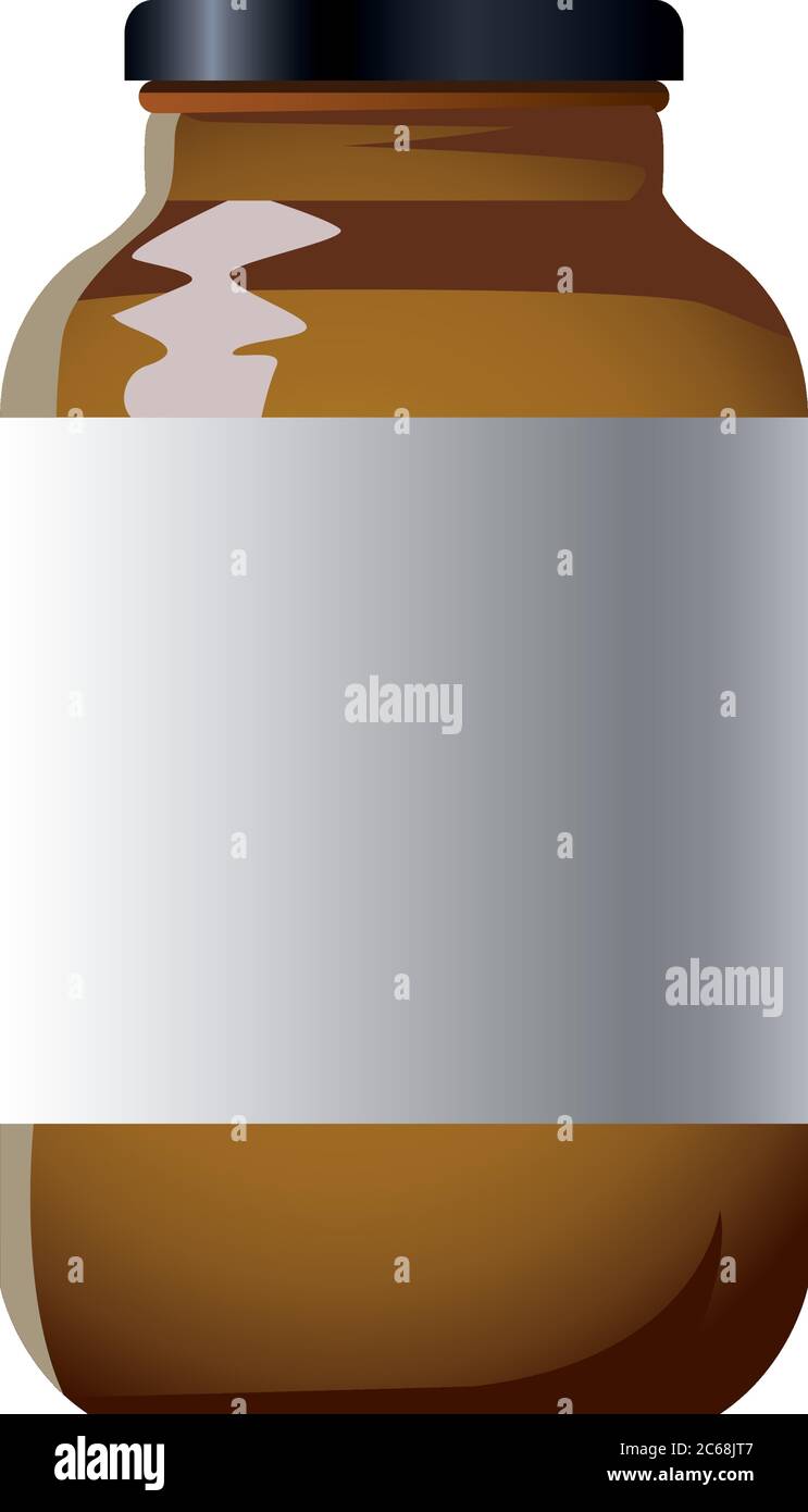 glass brown jar packing product vector illustration design Stock Vector ...