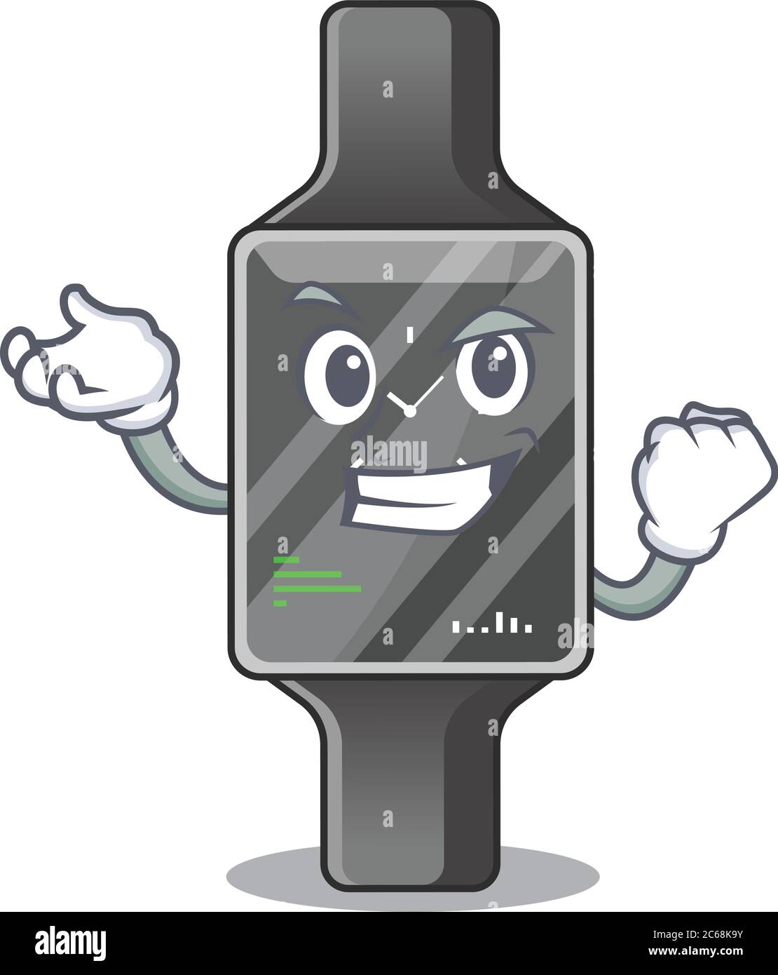 A caricature design concept of smart watch with happy face Stock Vector ...