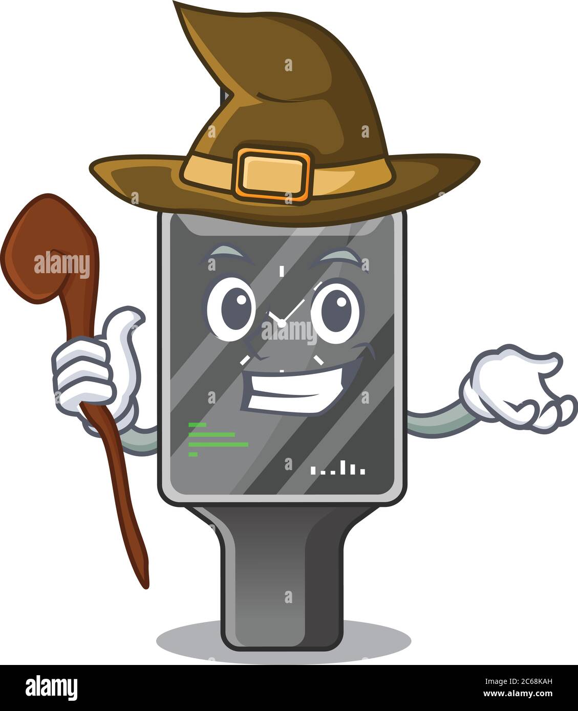 sneaky witch smart watch cartoon character design Stock Vector Image ...