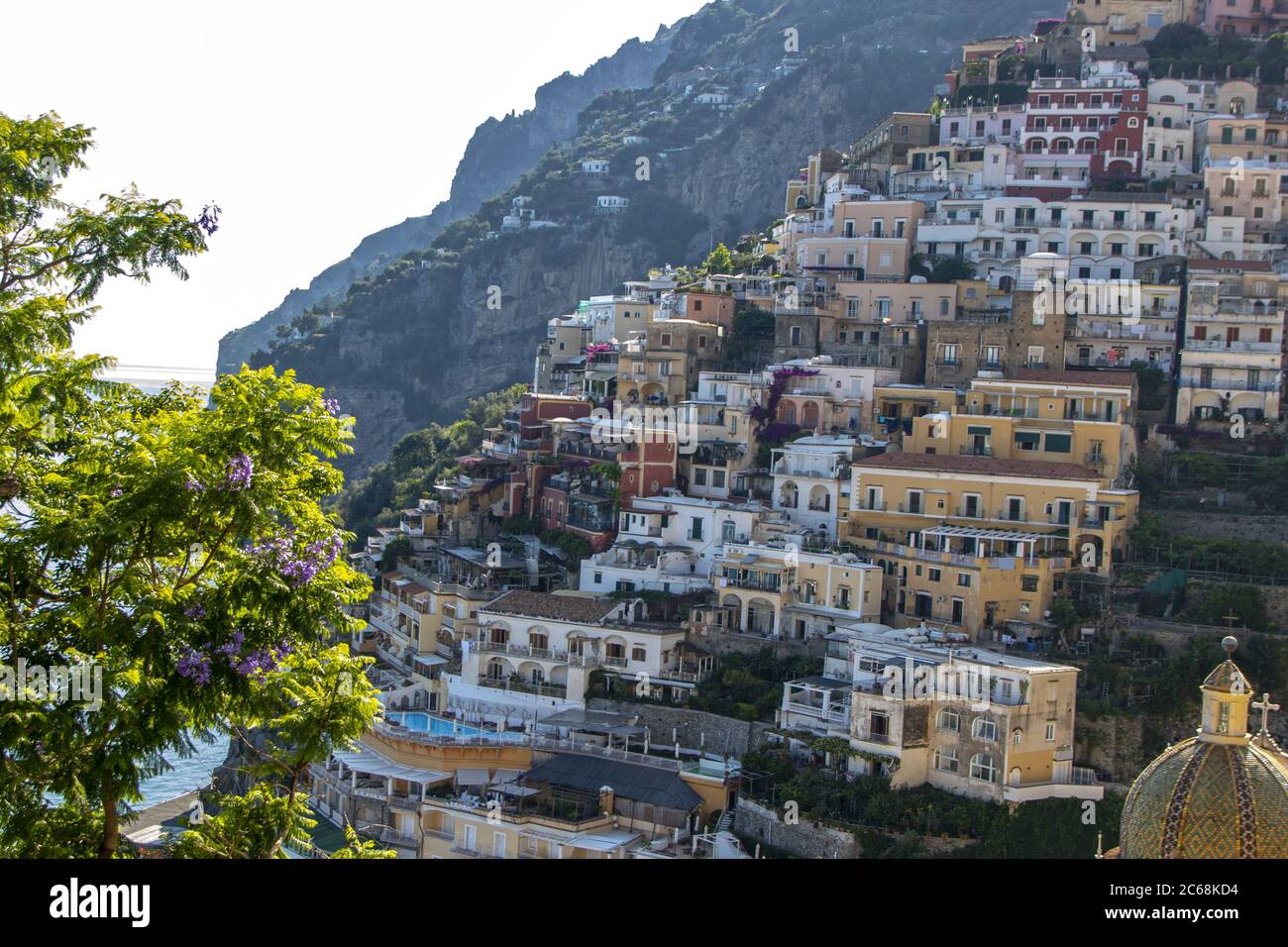 View of the little village of Positano on Amalfi coast in Italy Stock ...