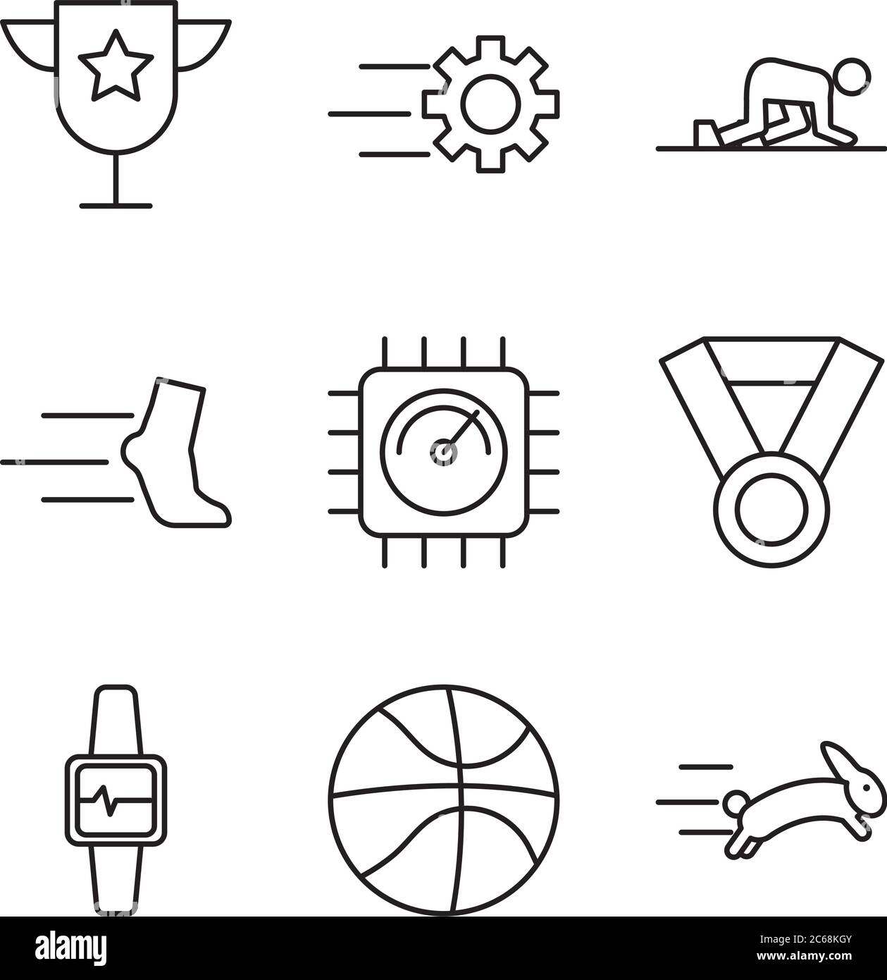 bundle of runners and tracks set icons vector illustration design Stock ...