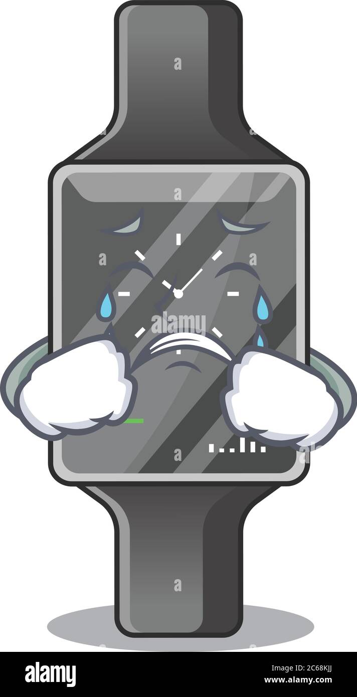 Caricature design style of smart watch with a sad face Stock Vector ...