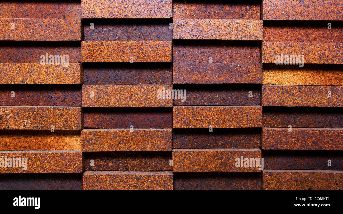 Arrange the bricks side by side - on a wall. The front of the brick ...