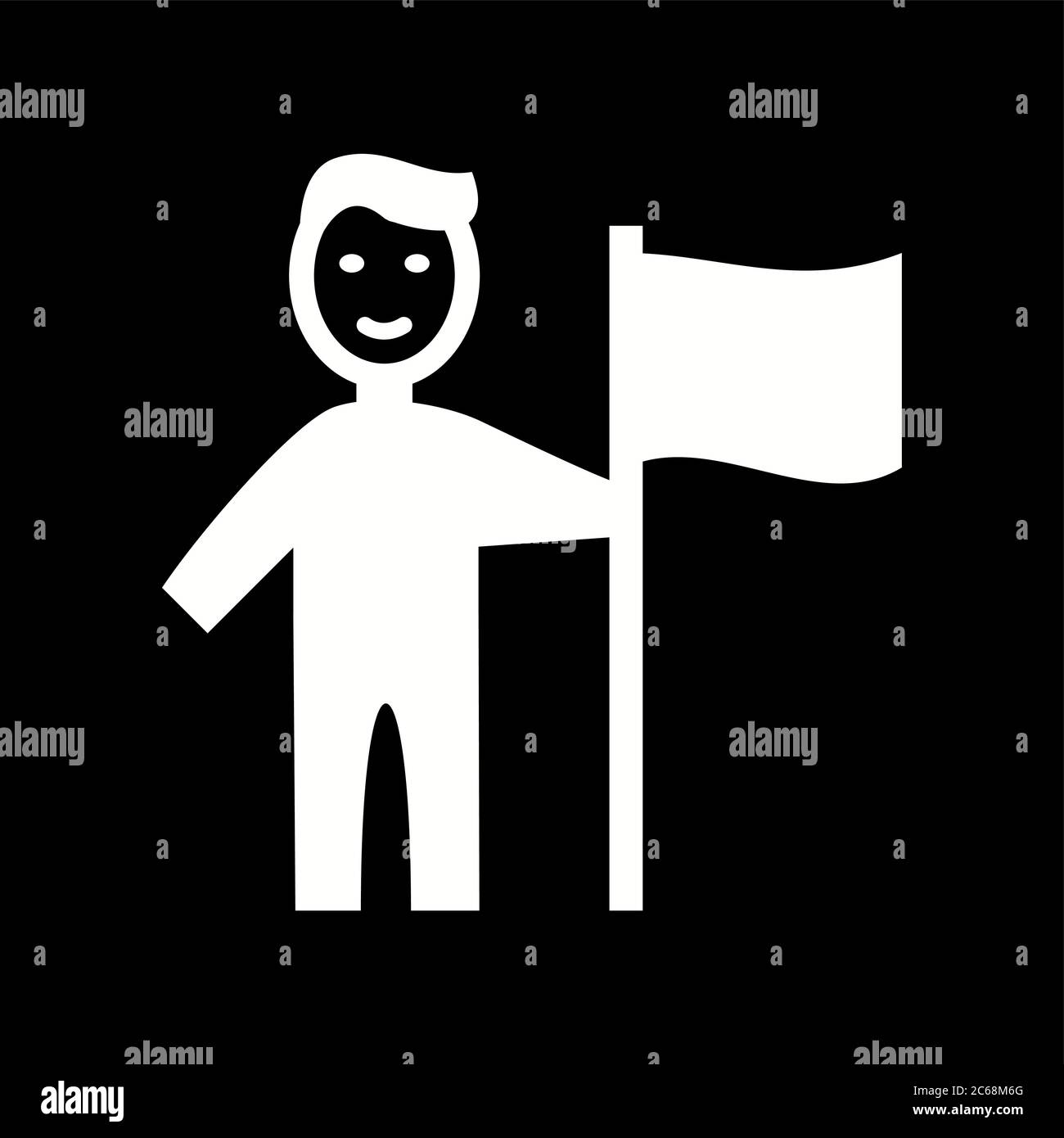 Unique Man With Flag Vector Glyph Icon Stock Vector Image & Art - Alamy