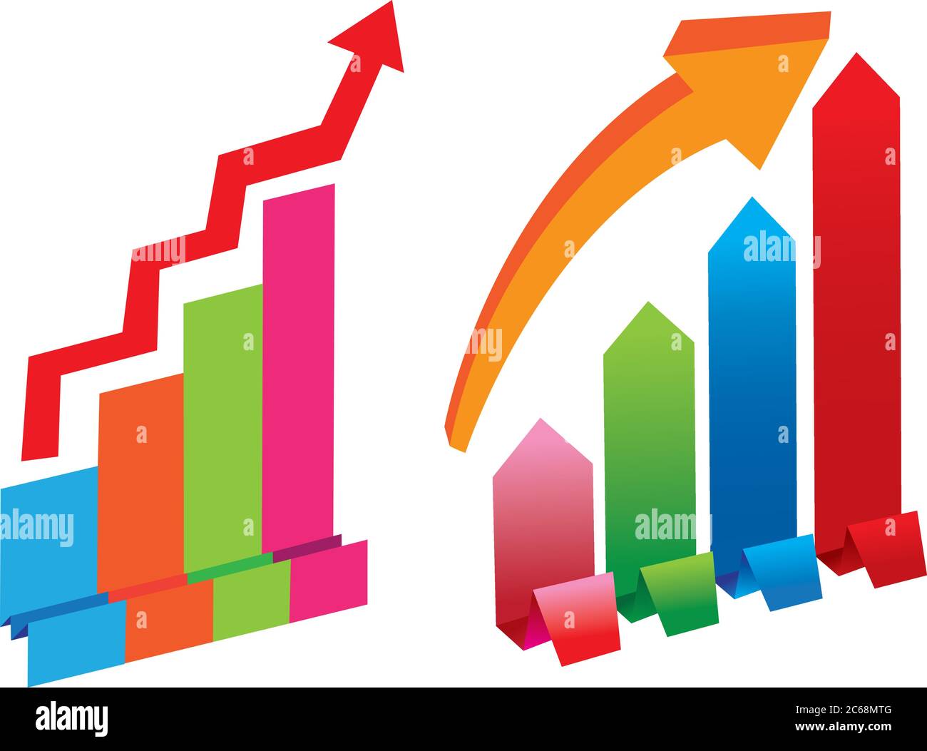 Vector illustration of two colorful stock charts Stock Vector Image ...