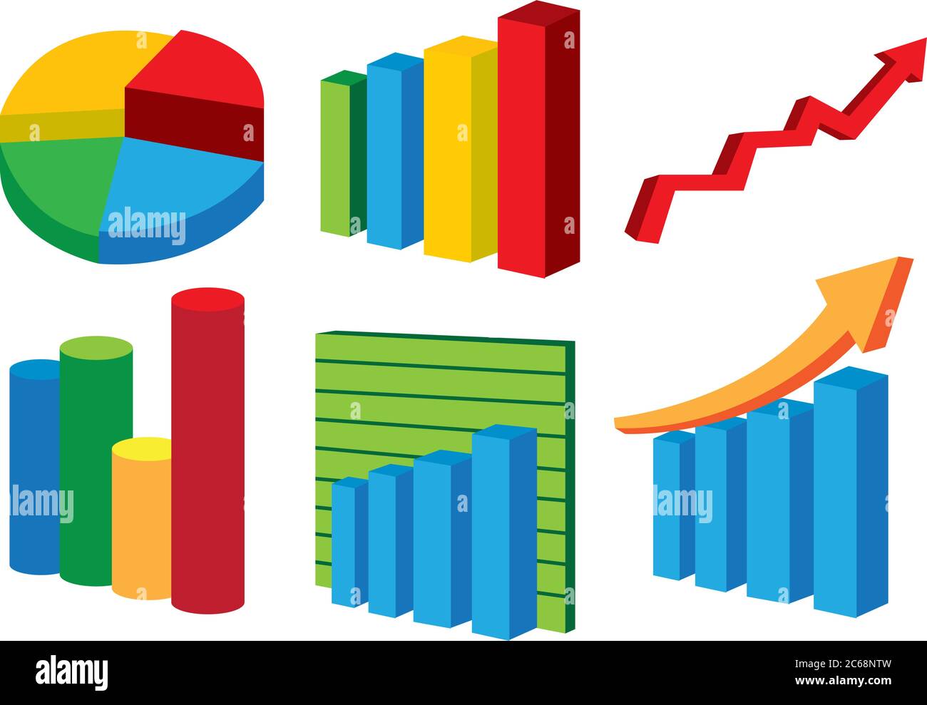 A collection of Vector stock diagrams and pie charts on a white ...