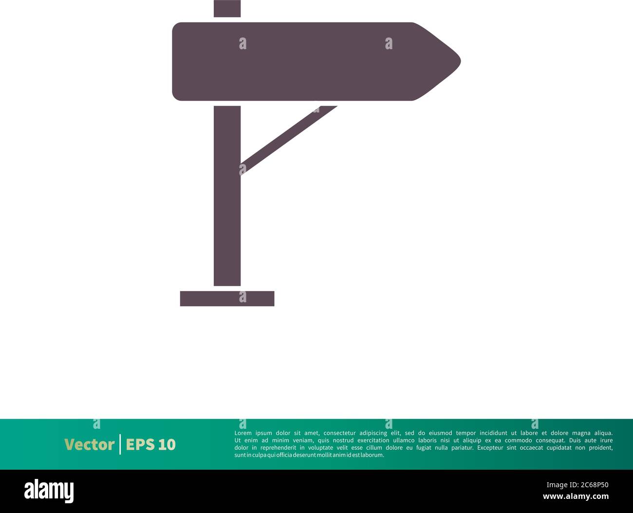 Empty Street Sign Board Icon Vector Logo Template Illustration Design ...