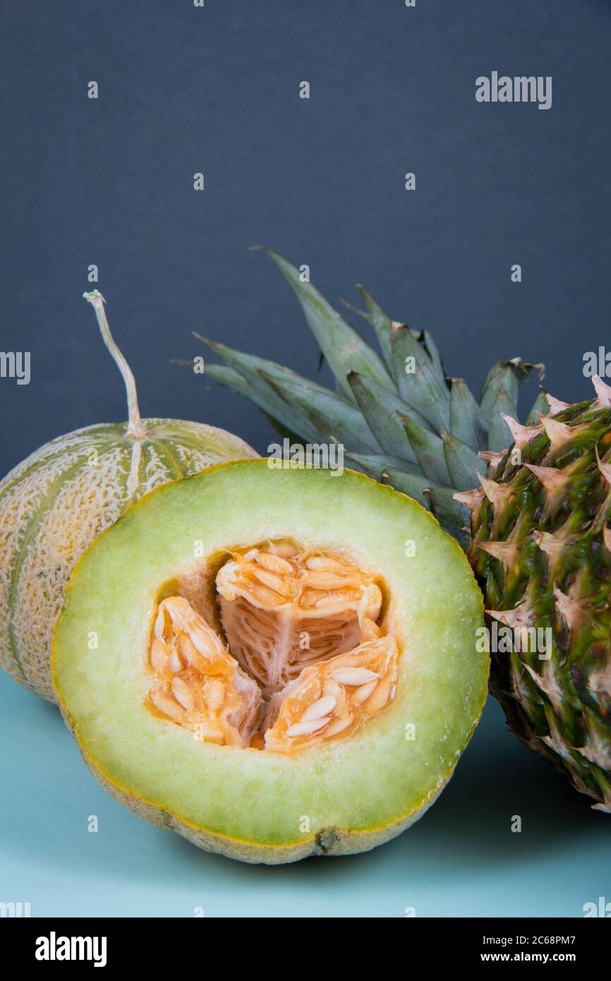 Pineapple melon fruit salad hi-res stock photography and images - Alamy