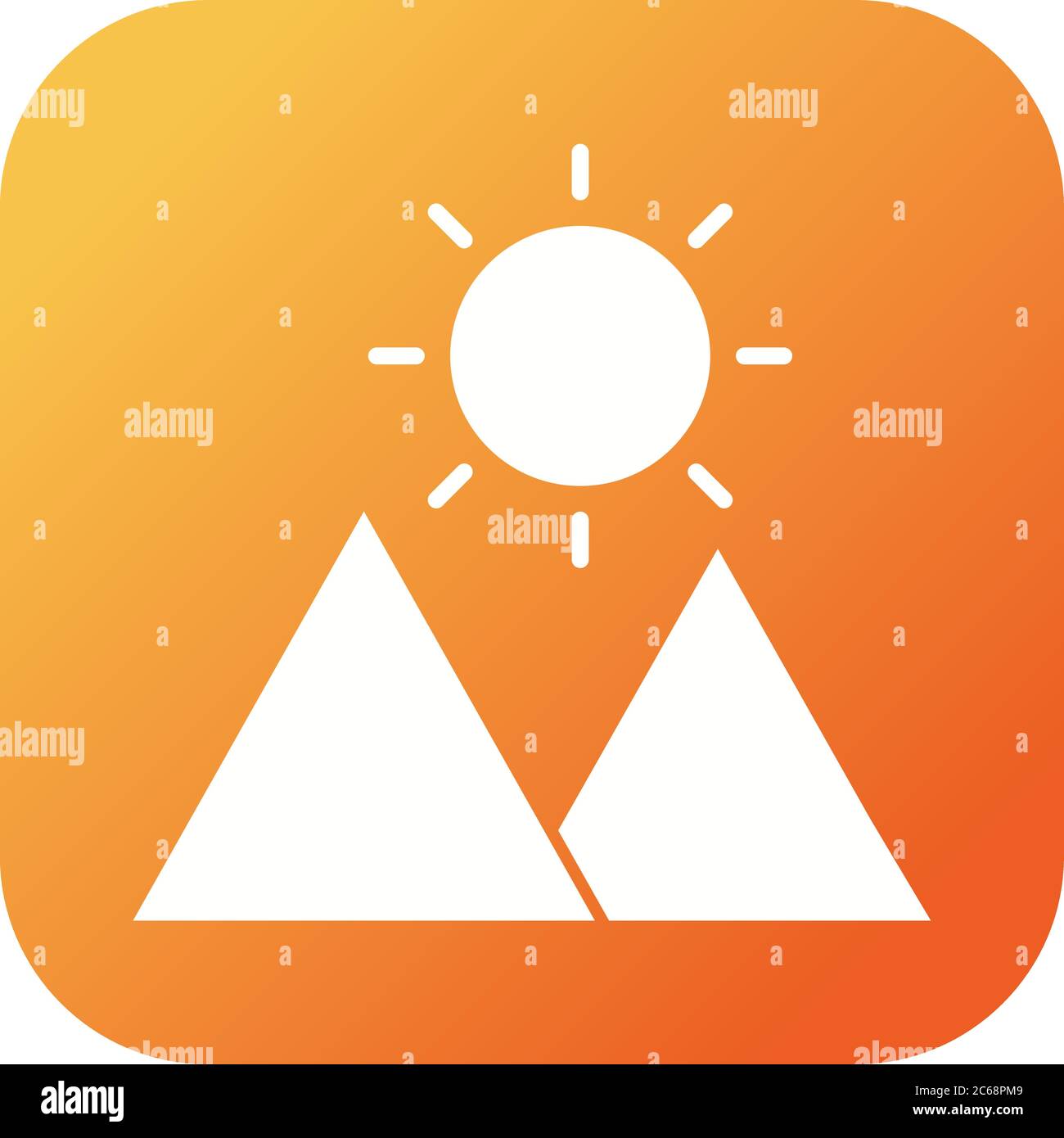 Unique Sun on Mountain Vector Glyph Icon Stock Vector Image & Art - Alamy