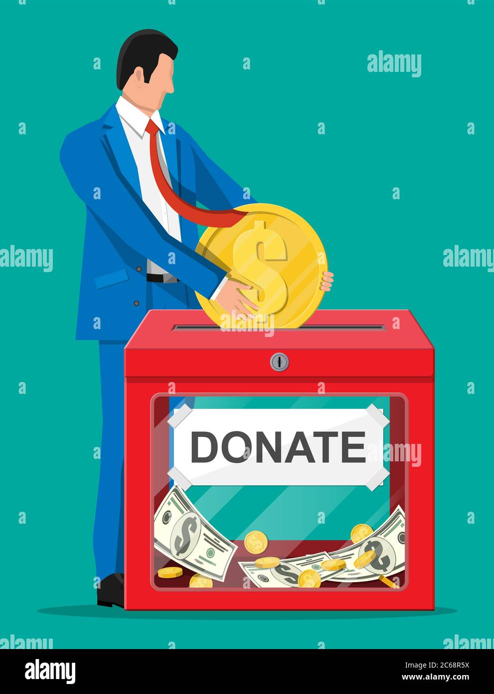 Donating money charity box hi-res stock photography and images - Alamy