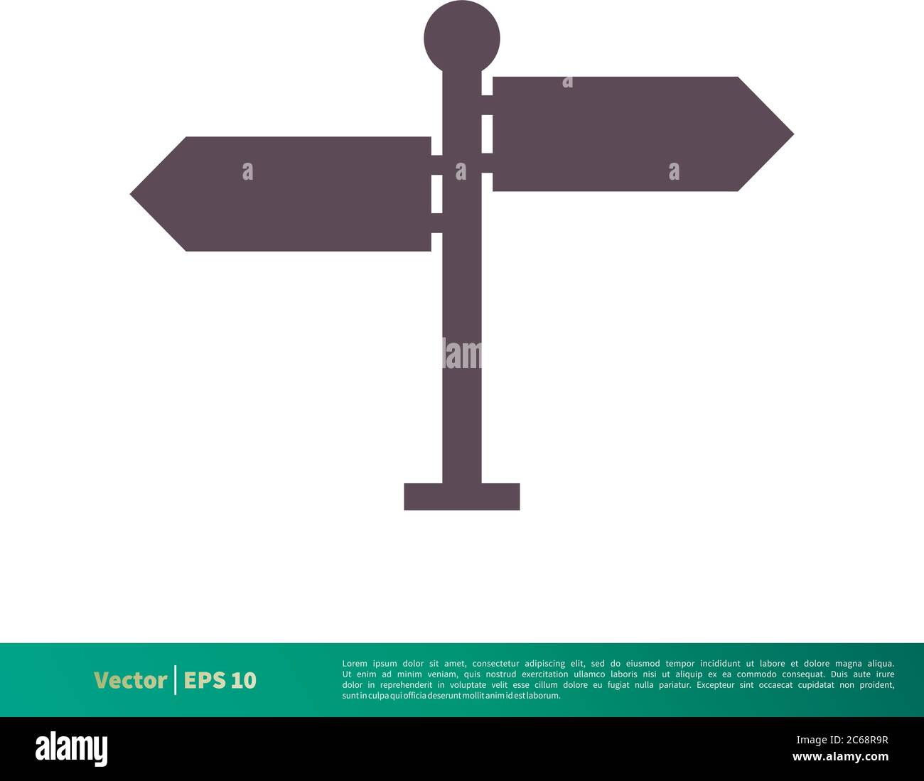 Empty Street Sign Board Icon Vector Logo Template Illustration Design ...