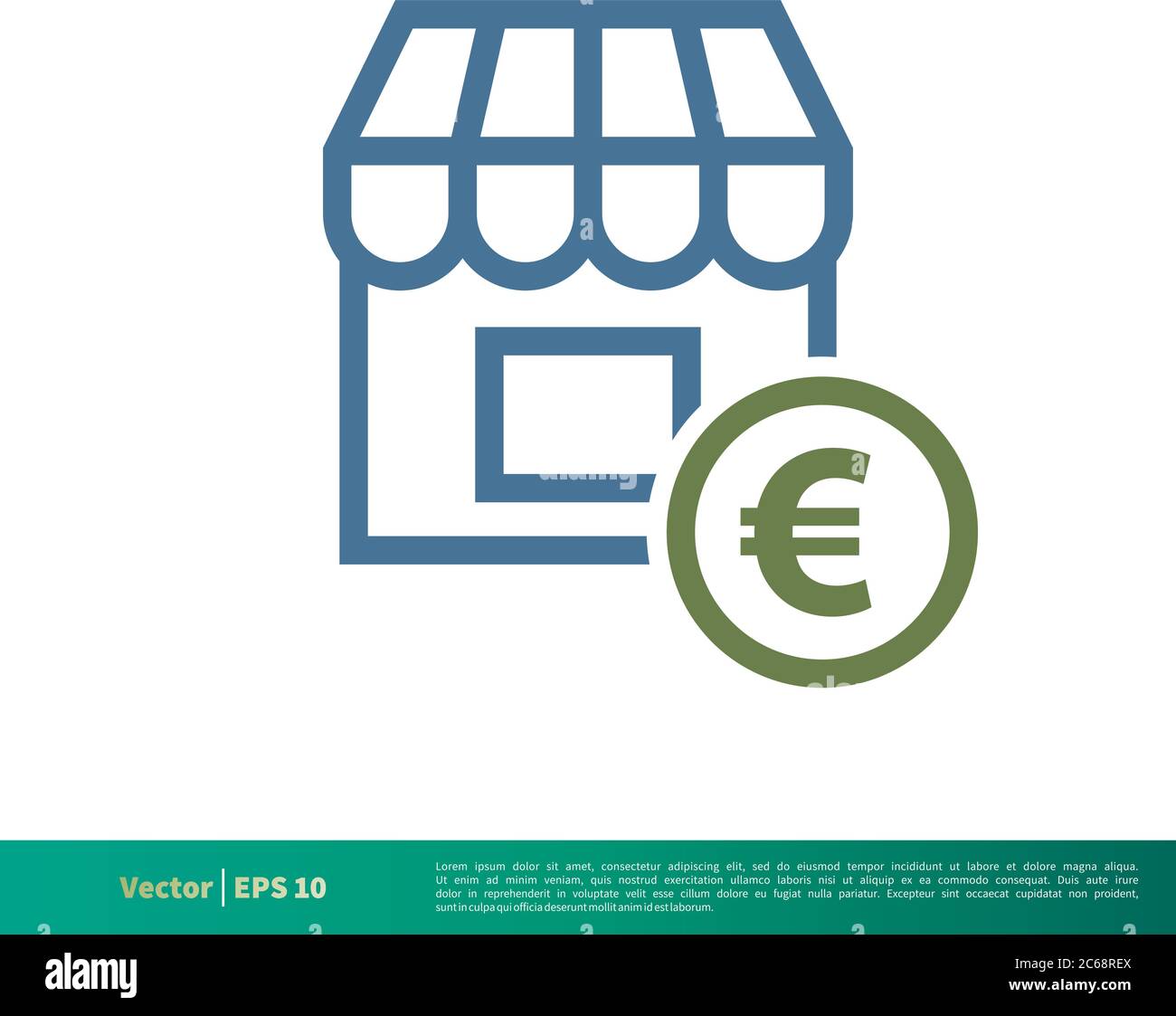 Euro Shop, Store Icon Vector Logo Template Illustration Design ...