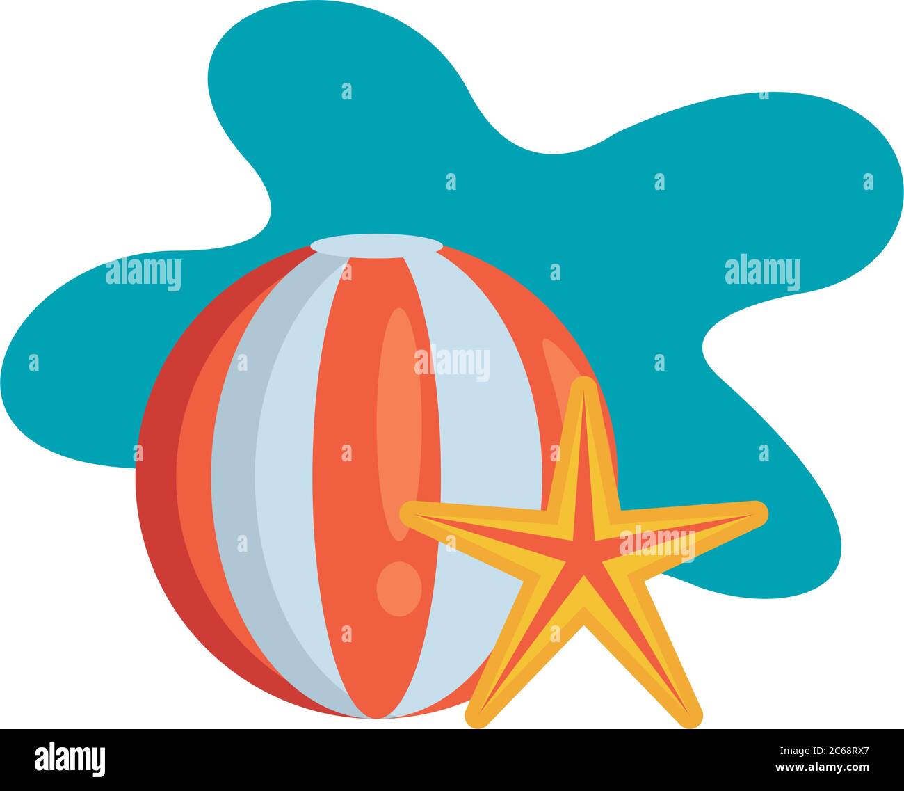 balloon beach sport with starfish vector illustration design Stock ...