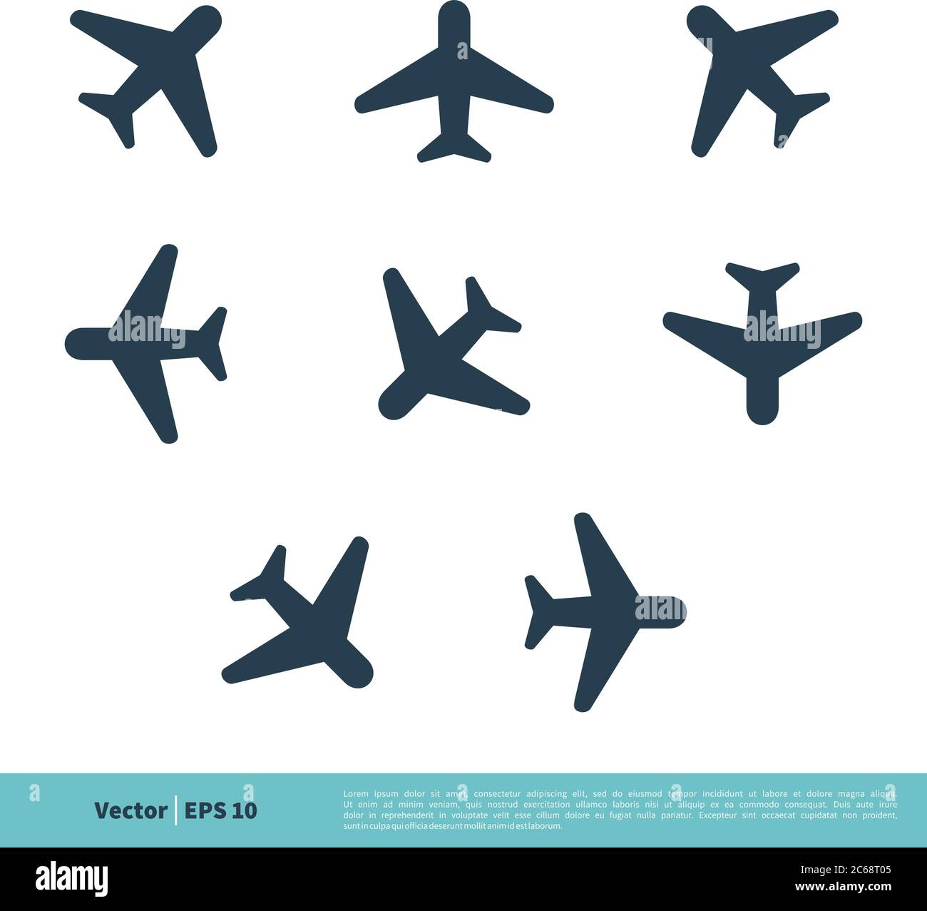Set Plane Icon Vector Logo Template Illustration Design. Editable ...